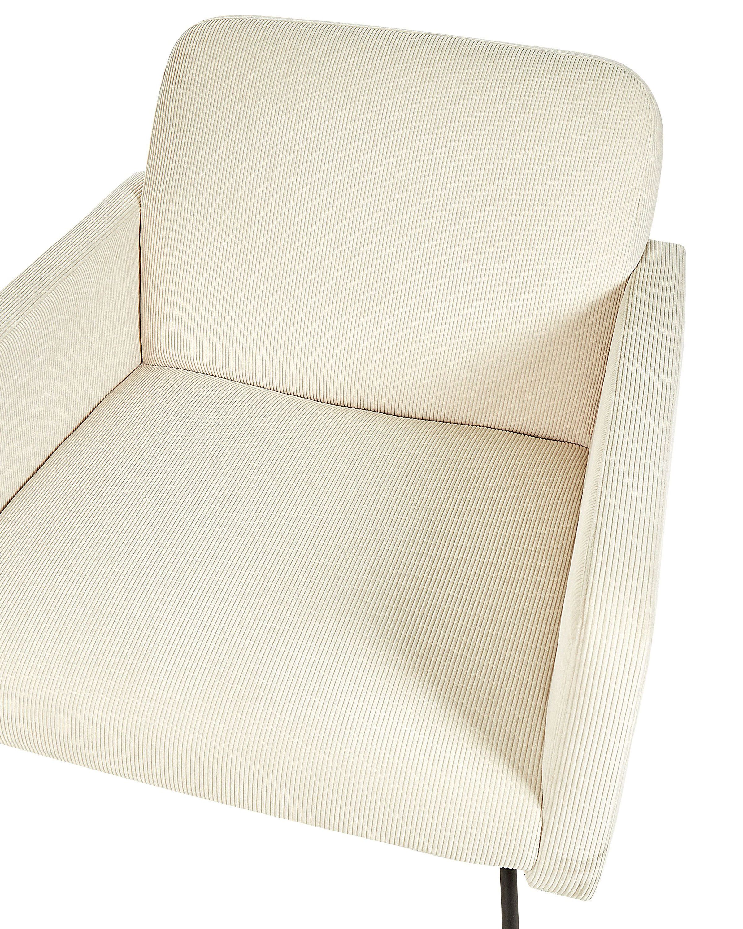 Nojatuoli NARKEN vakosametti Kermanvalkoinen | Beliani.fi