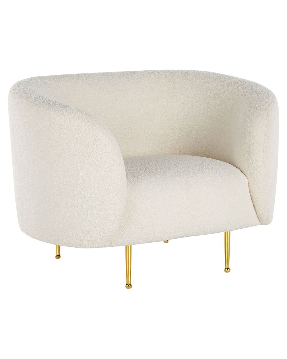 White boucle armchair store