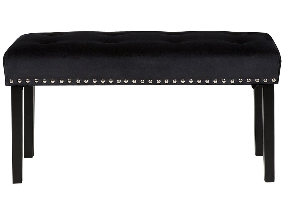 Velvet Bedroom Bench Black YORKTON Beliani
