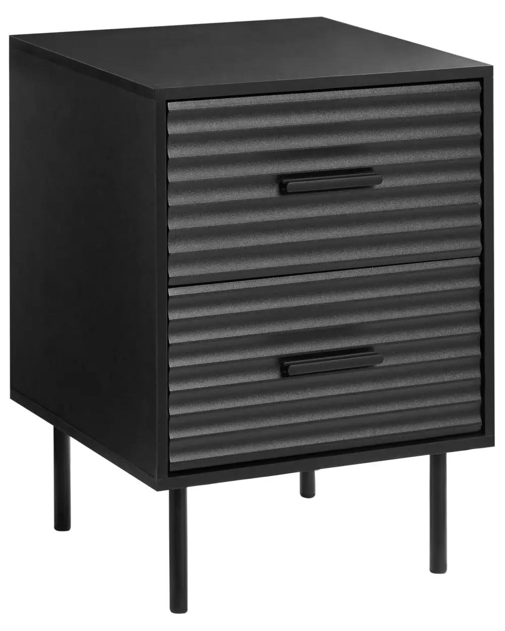 2 Drawer Bedside Table WALGETT Black | Beliani.co.uk