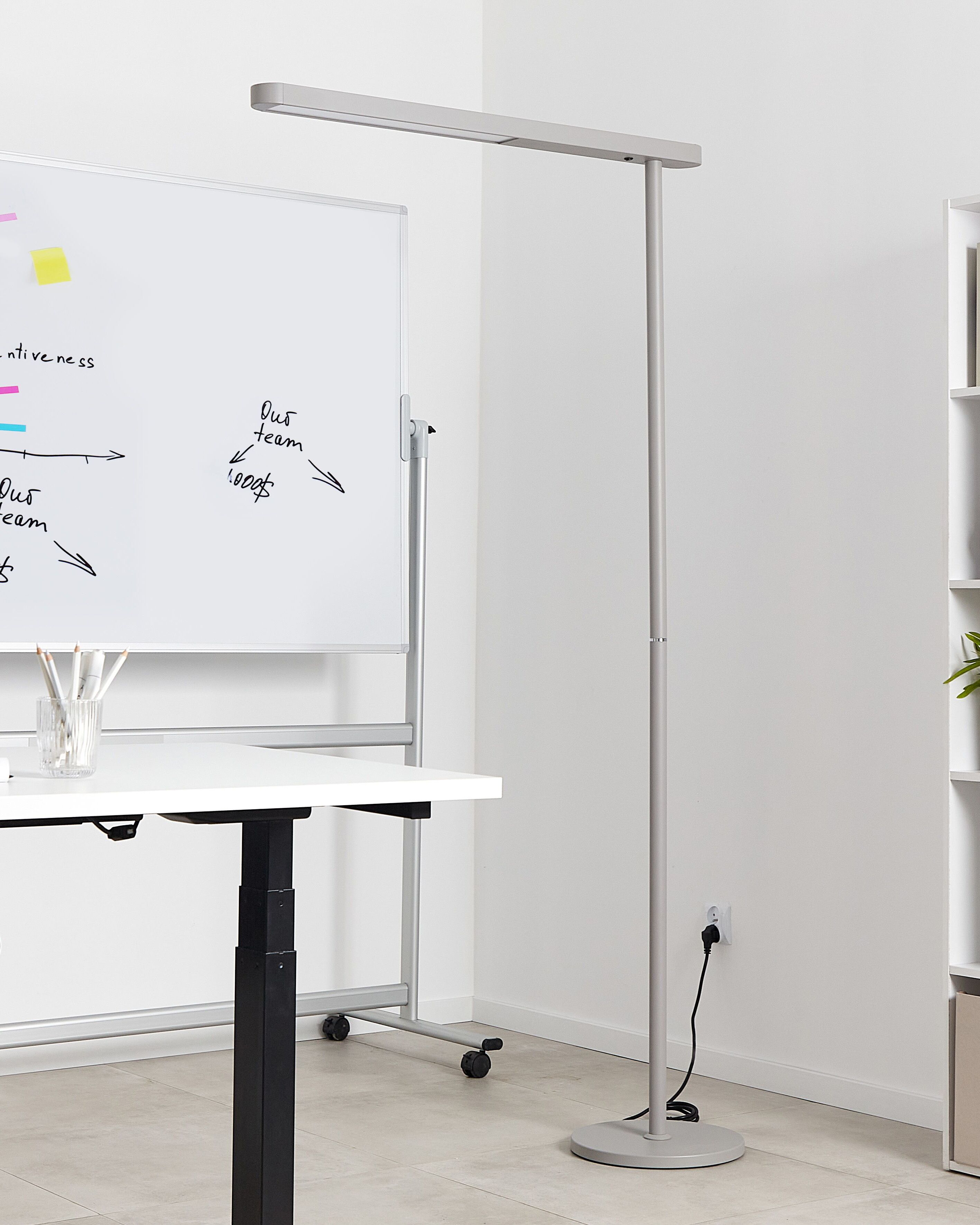 LED Floor Lamp PERSEUS Metal Silver | Beliani.co.uk