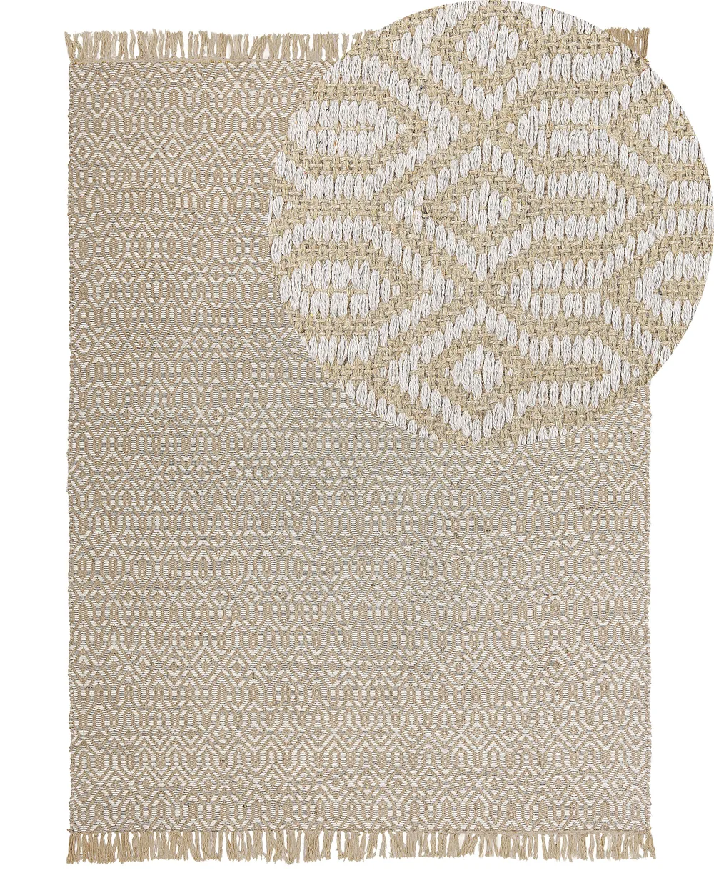 Rug YENIKOY Beige 200 x 300 cm Jute | Beliani.co.uk