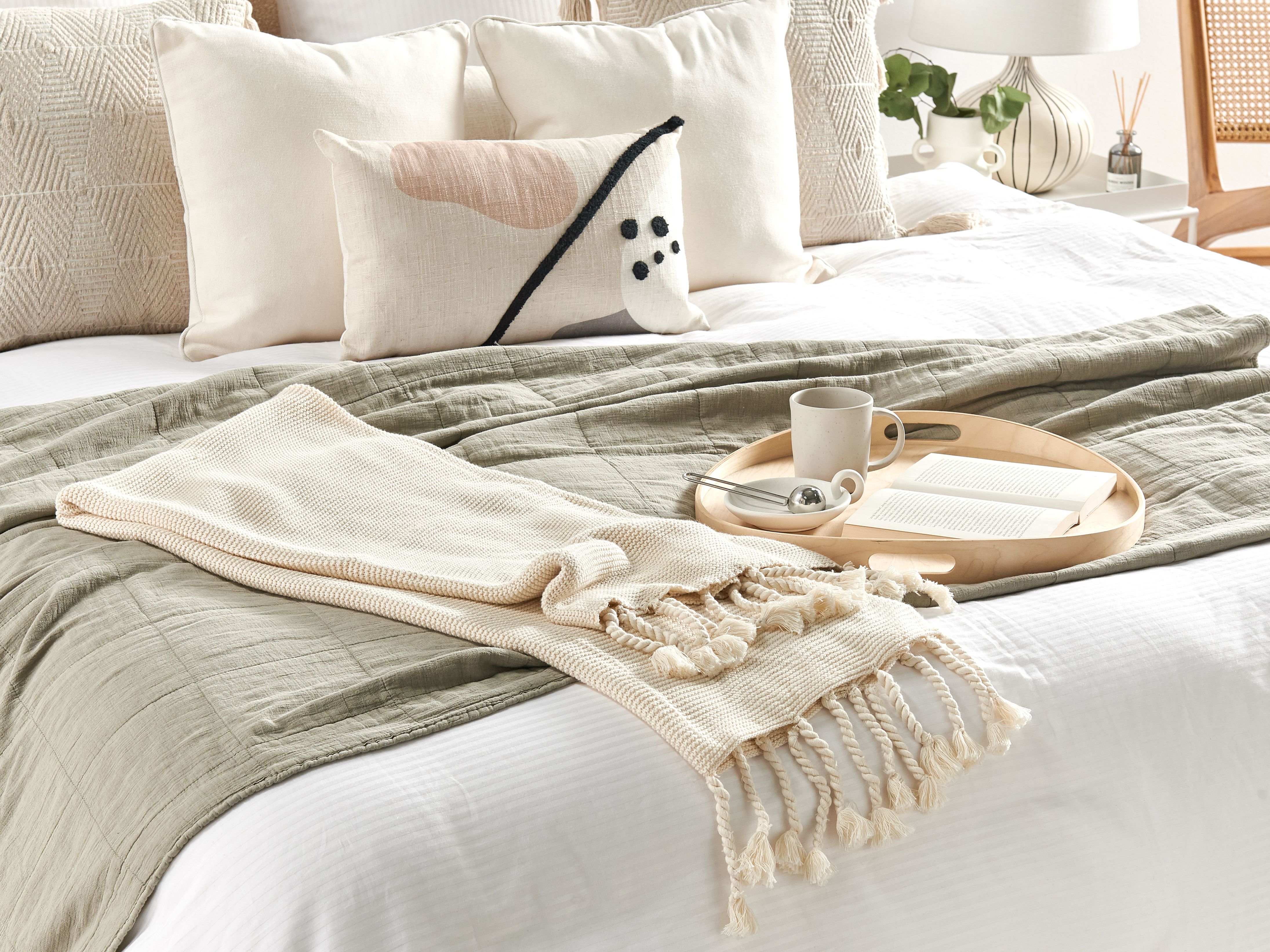 Couverture NAZILLI Coton 125 x 150 cm Beige | Beliani.fr