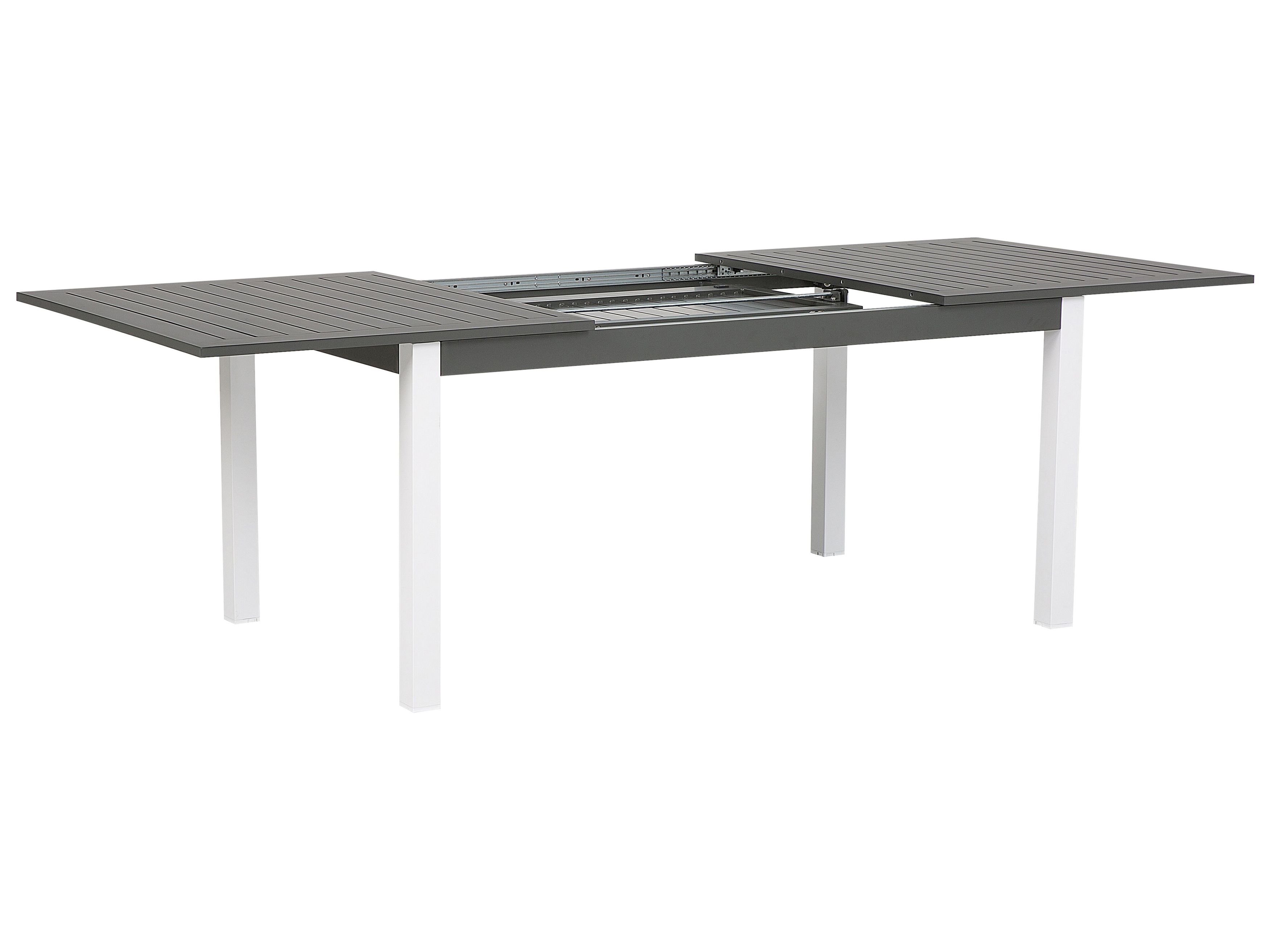Extending Garden Dining Table PANCOLE 168/248 cm 100 cm Metal Grey ...