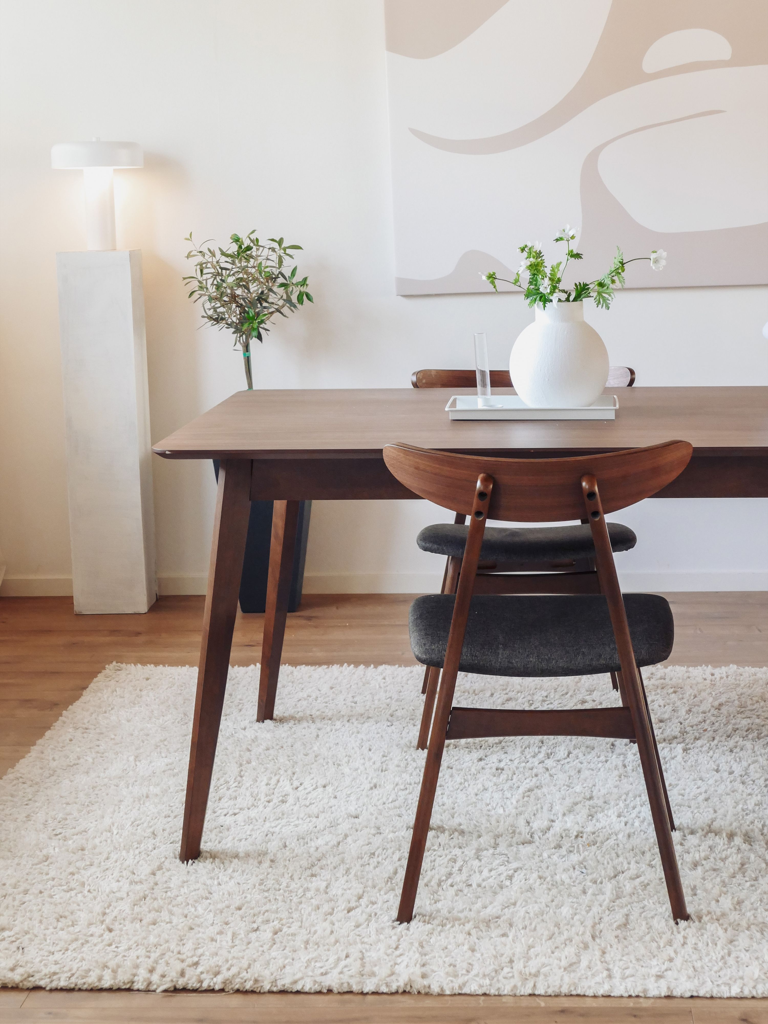 Set van 2 eetkamerstoelen LYNN Hout Donkergrijs | Beliani.nl