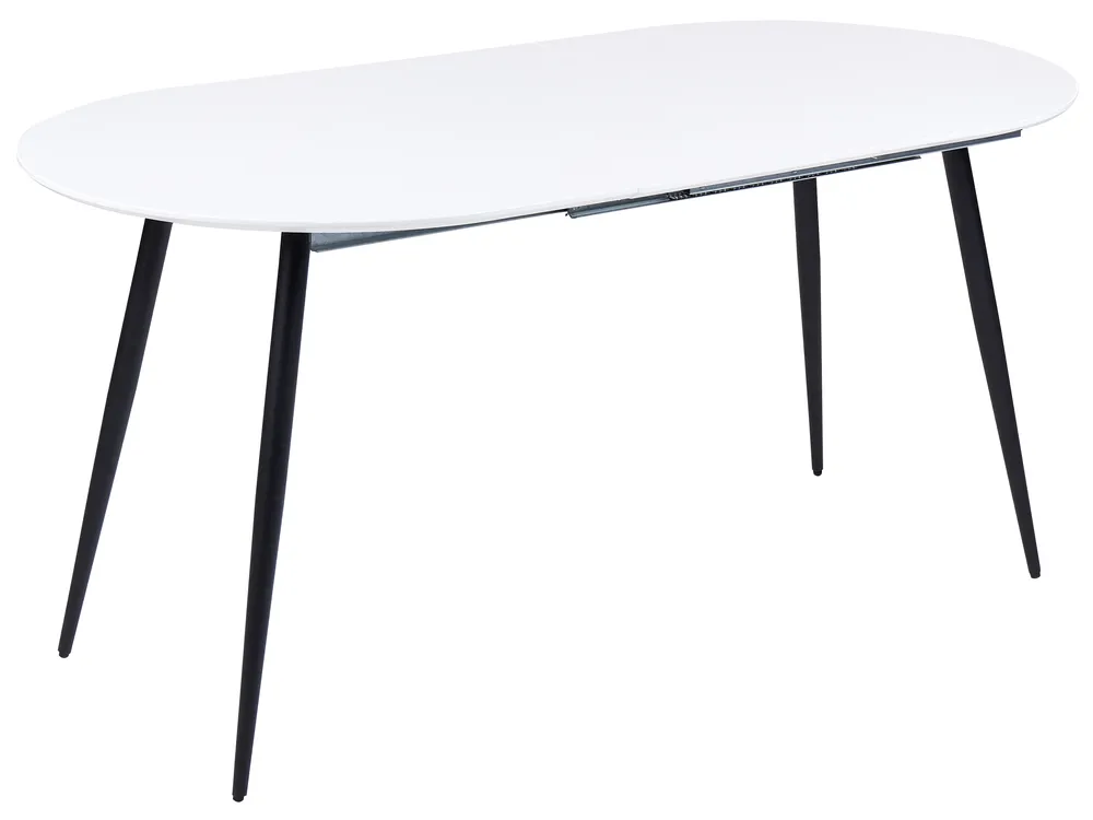 Extending Dining Table SANFORD White 120/160 cm 80 cm | Beliani.co.uk