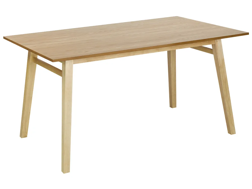 Dining Table DELMAS Light Ash Wood 160 cm 90 cm | Beliani.co.uk