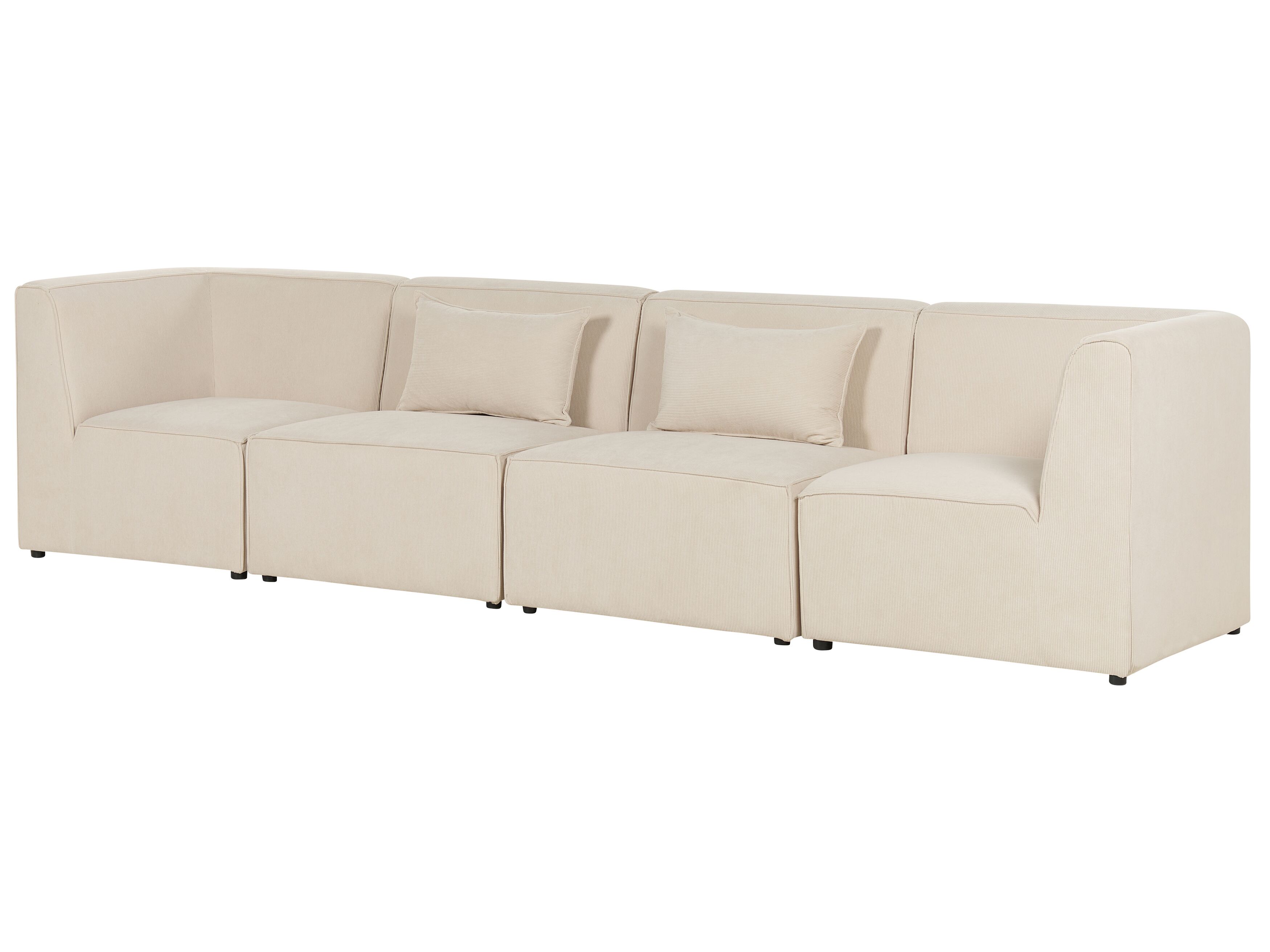 4 Seater Modular Jumbo Cord Sofa Beige LEMVIG | Beliani.co.uk