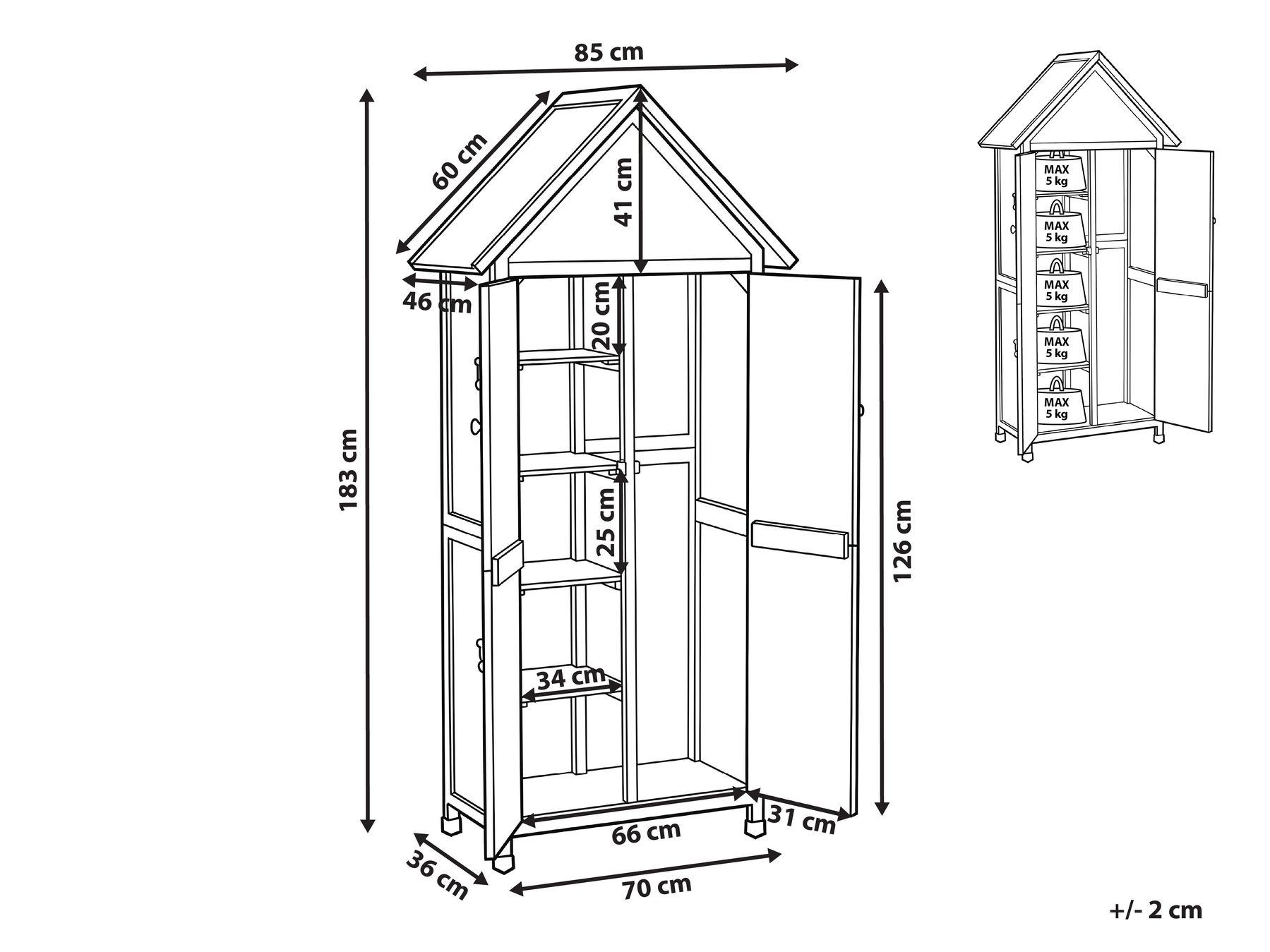 Vaja SENIGA 85 cm 46 cm Luonnonväri | Beliani.fi