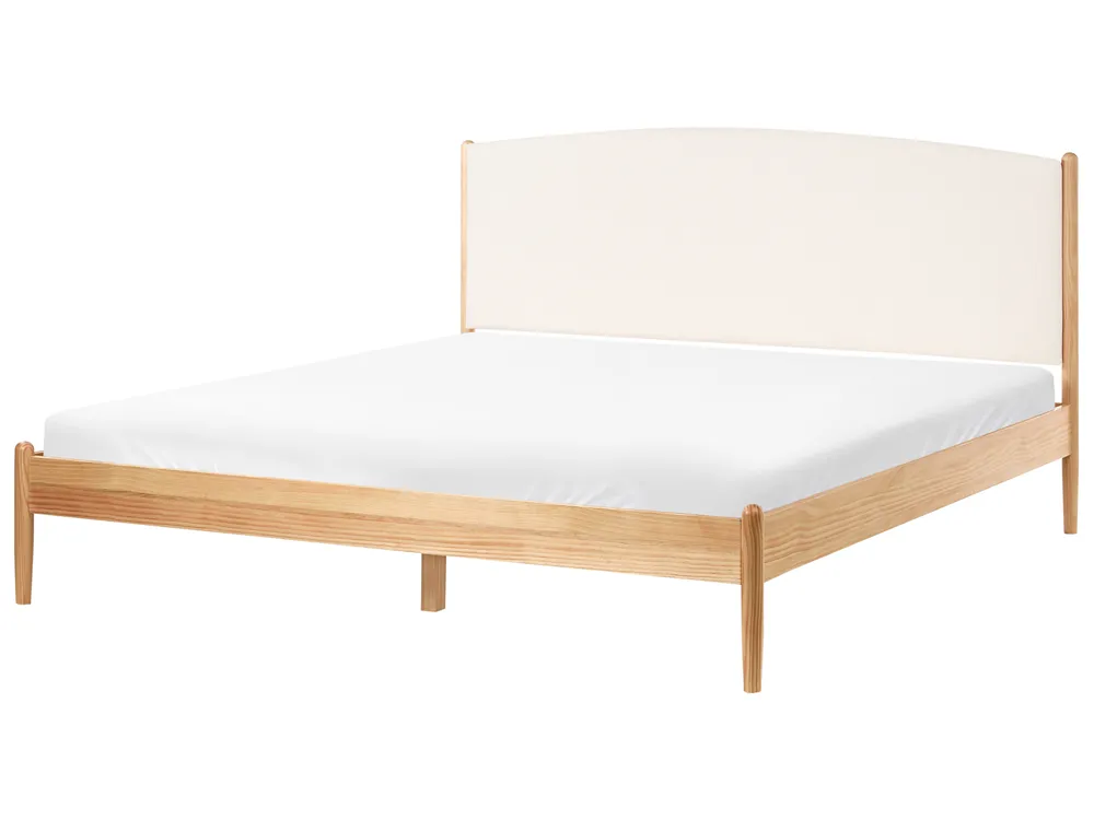 Bett mit Lattenrost Kunstleder ZEN 180 x 200 cm Dunkle Esche | Beliani.at