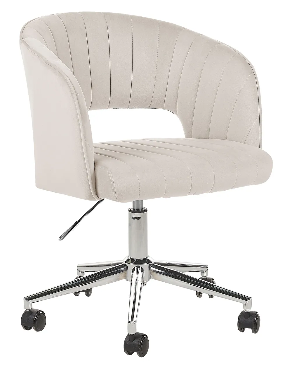 Desk Chair KATONAH Velvet Light Beige | Beliani.co.uk