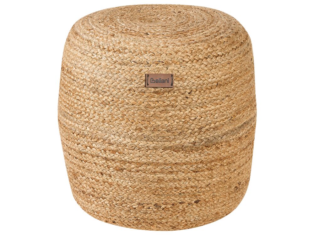Pouf Jute sandbeige rund 46 cm DALAMA Beliani