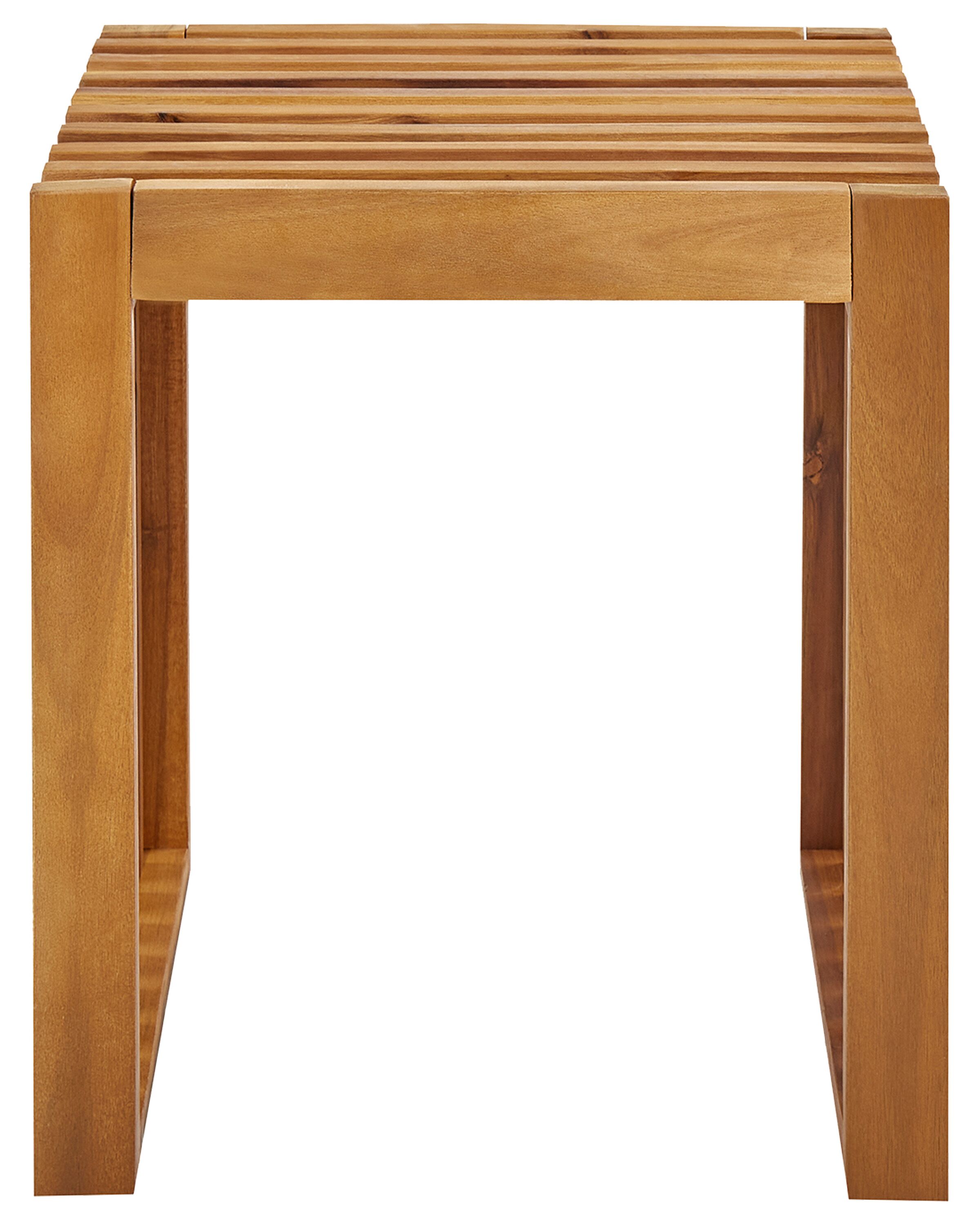 Set of 2 Acacia Wood Garden Stools Light BELLANO | Beliani.co.uk