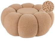 Boucle Pouffe Light Brown BEAUFORT | Beliani.co.uk