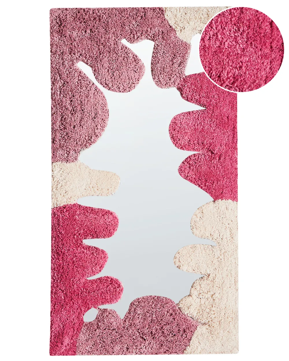 Wall Mirror CAGERI 41 cm 75 cm Cotton Pink | Beliani.co.uk