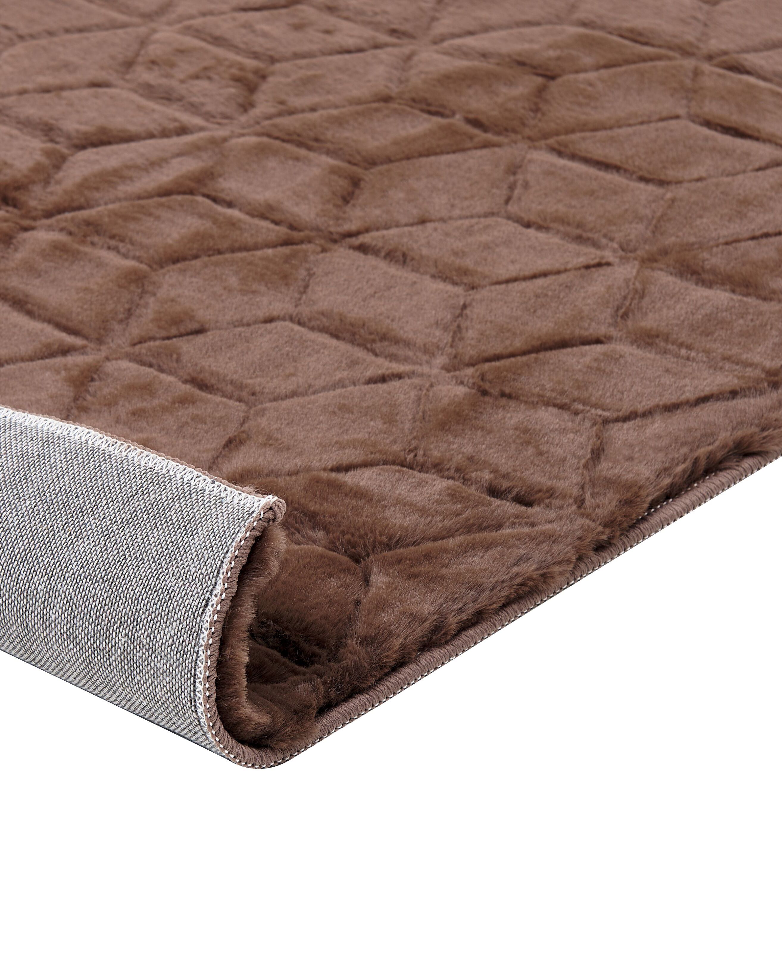 Faux Fur Rug THATTA Brown 80 x 150 cm | Beliani.co.uk