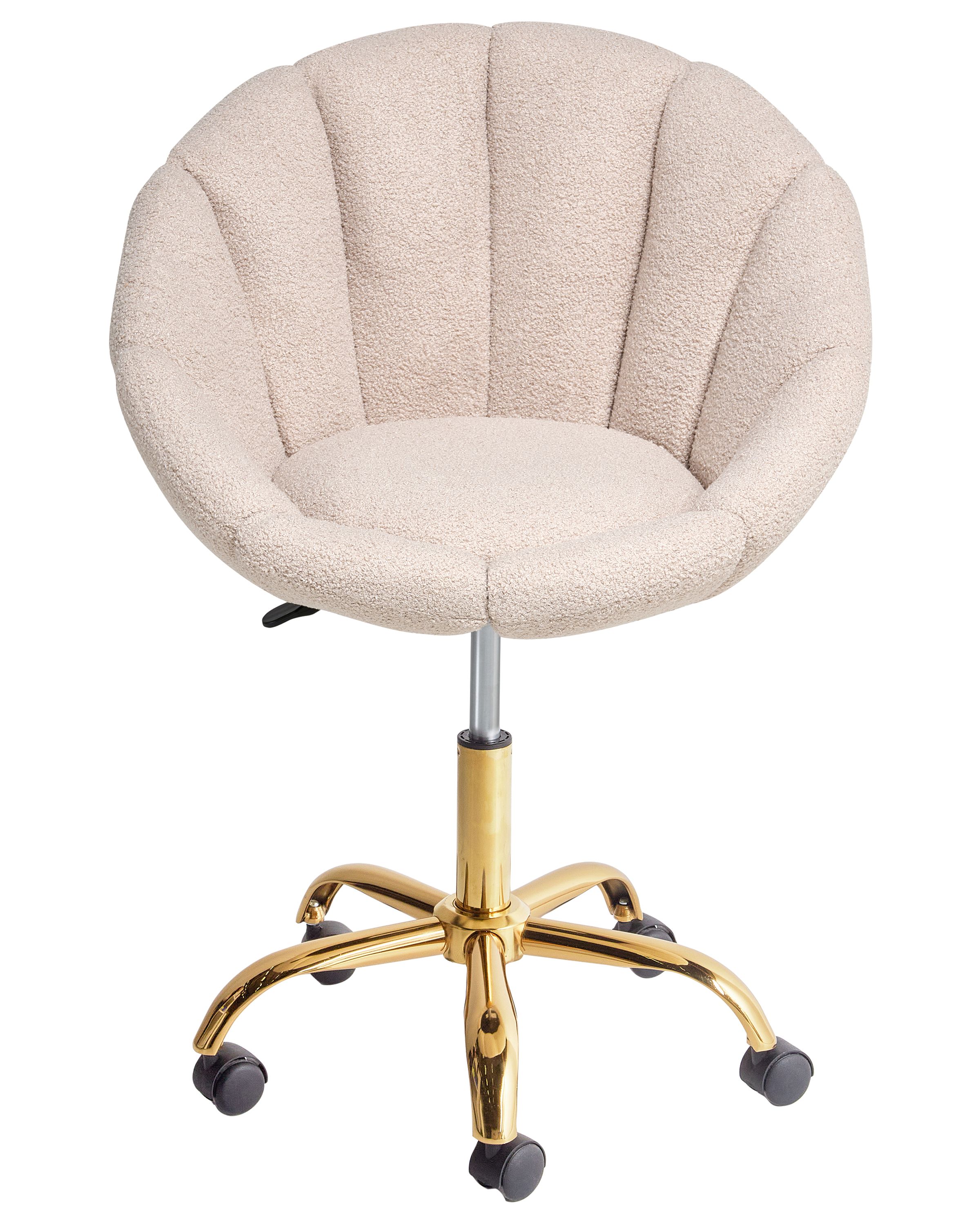 Scaun de birou Pivotant ANNABELLE Boucle Bej | Beliani.ro