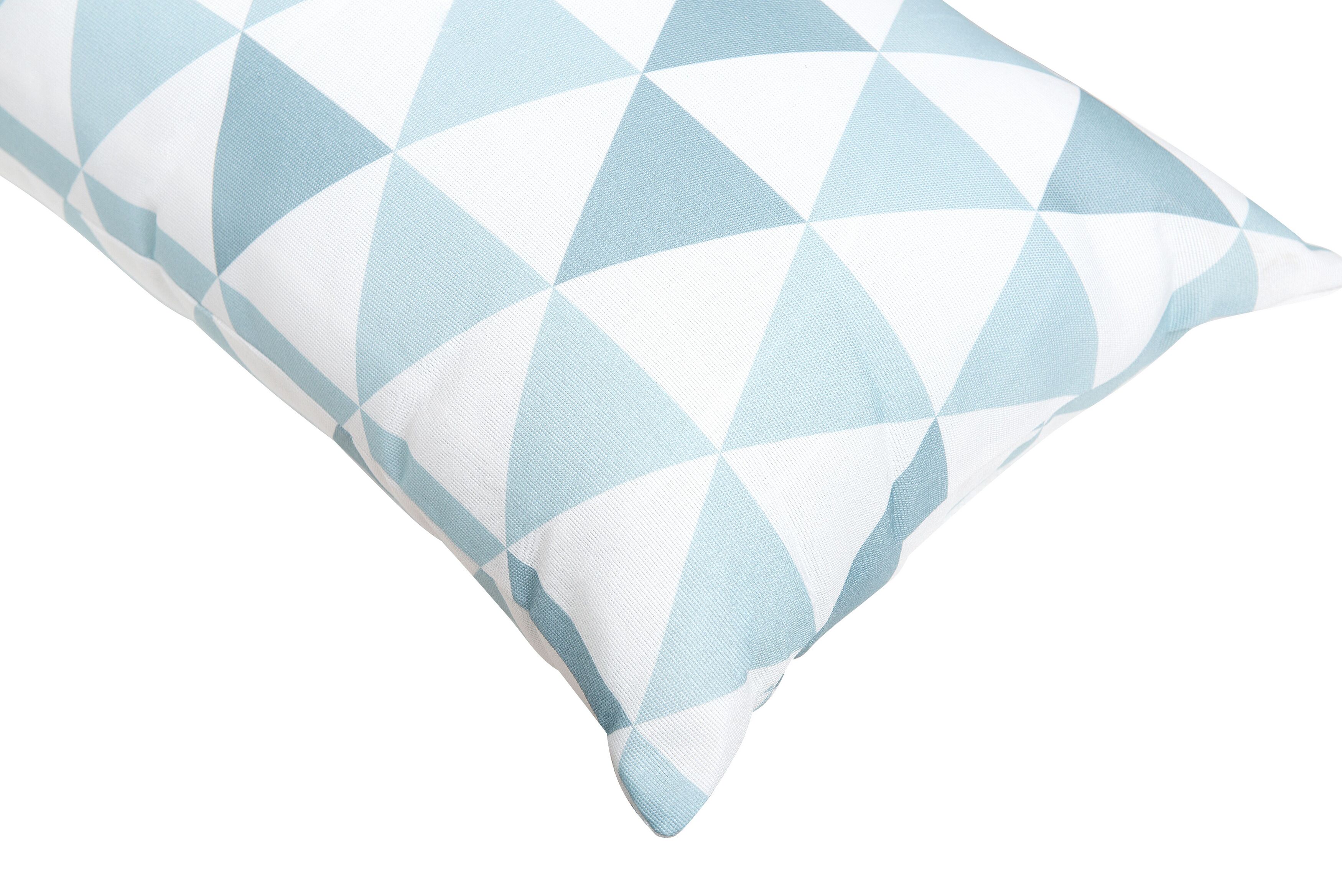 Set of 2 Outdoor Cushions TRIFOS Geometric Pattern 40 x 70 cm Blue ...