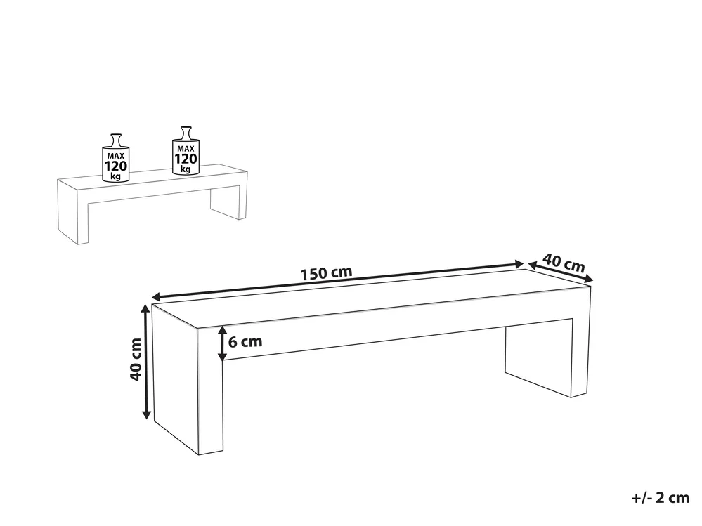 concrete bench dimensions