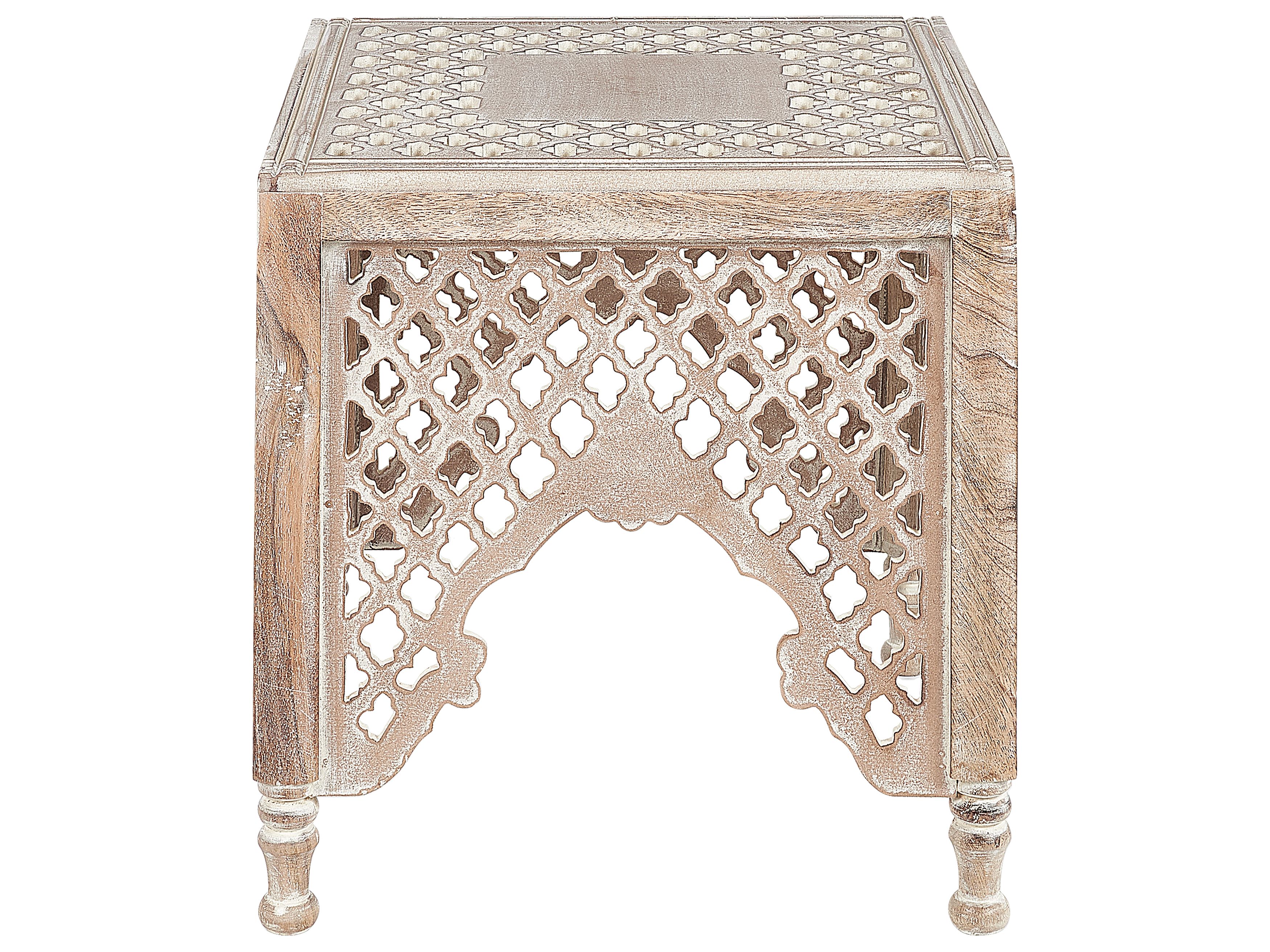 Mango Wood Side Table Light KADMA | Beliani.co.uk