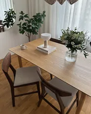 Dining Table DELMAS Light Ash Wood 160 cm 90 cm | Beliani.co.uk