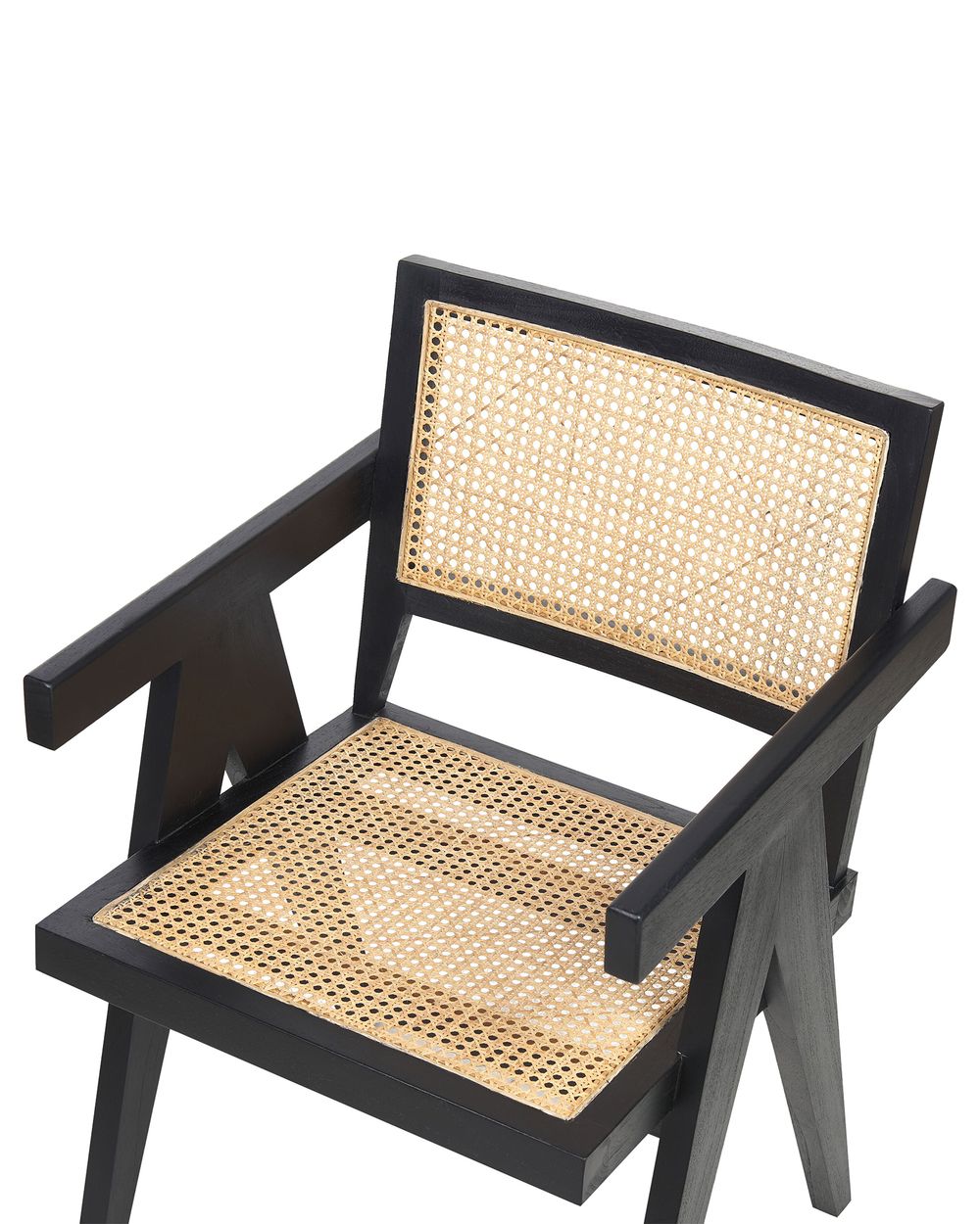 Black wood and cane chair store