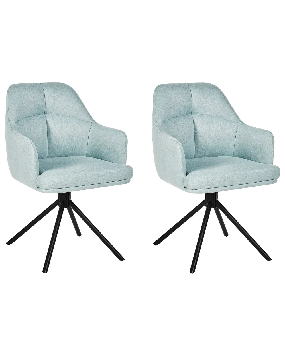 Set of 2 Dining Chairs Swivel MIRA Fabric Light Blue | Beliani.es