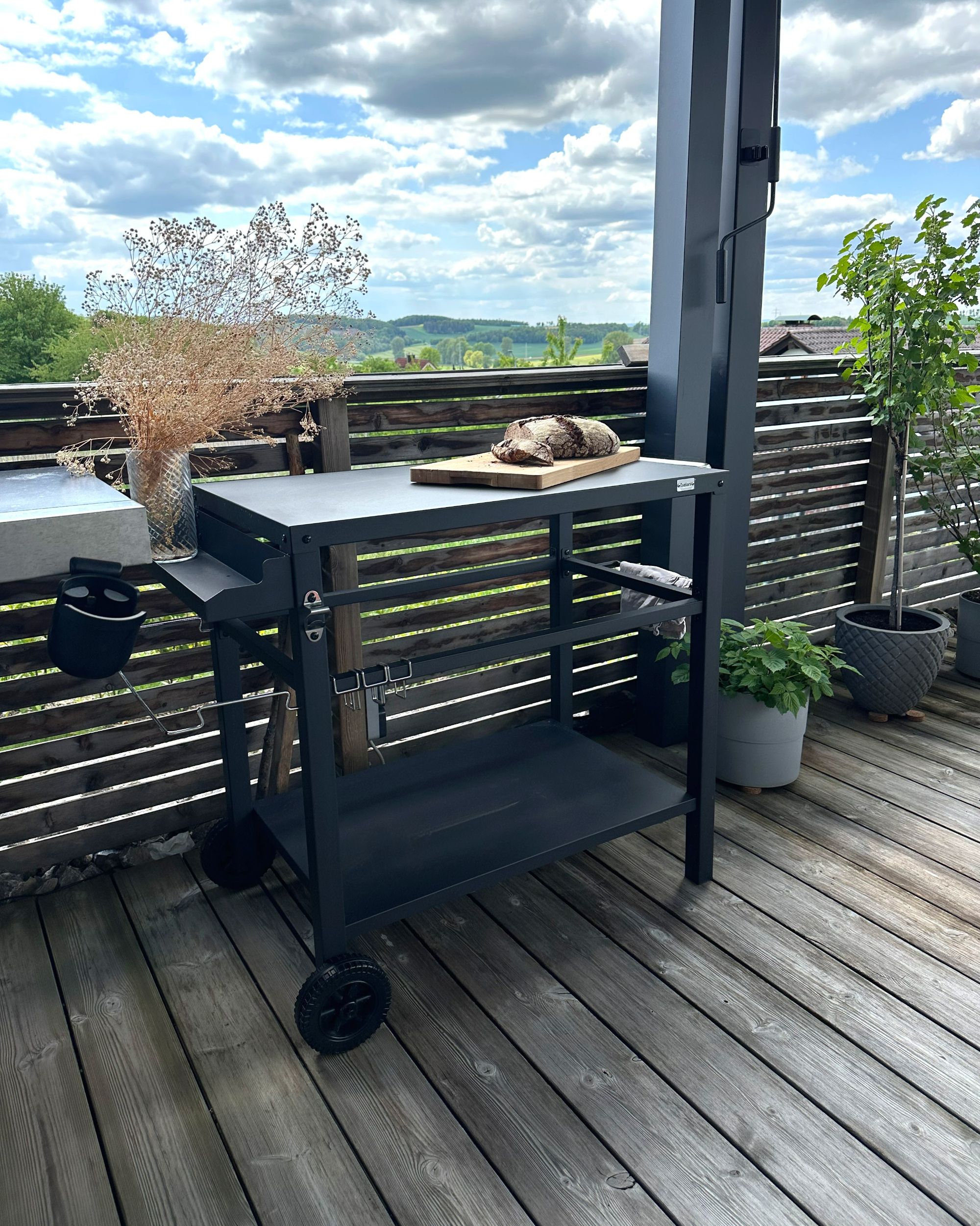 Serveringsvogn til haven STALETTI Metal Sort | Beliani.dk
