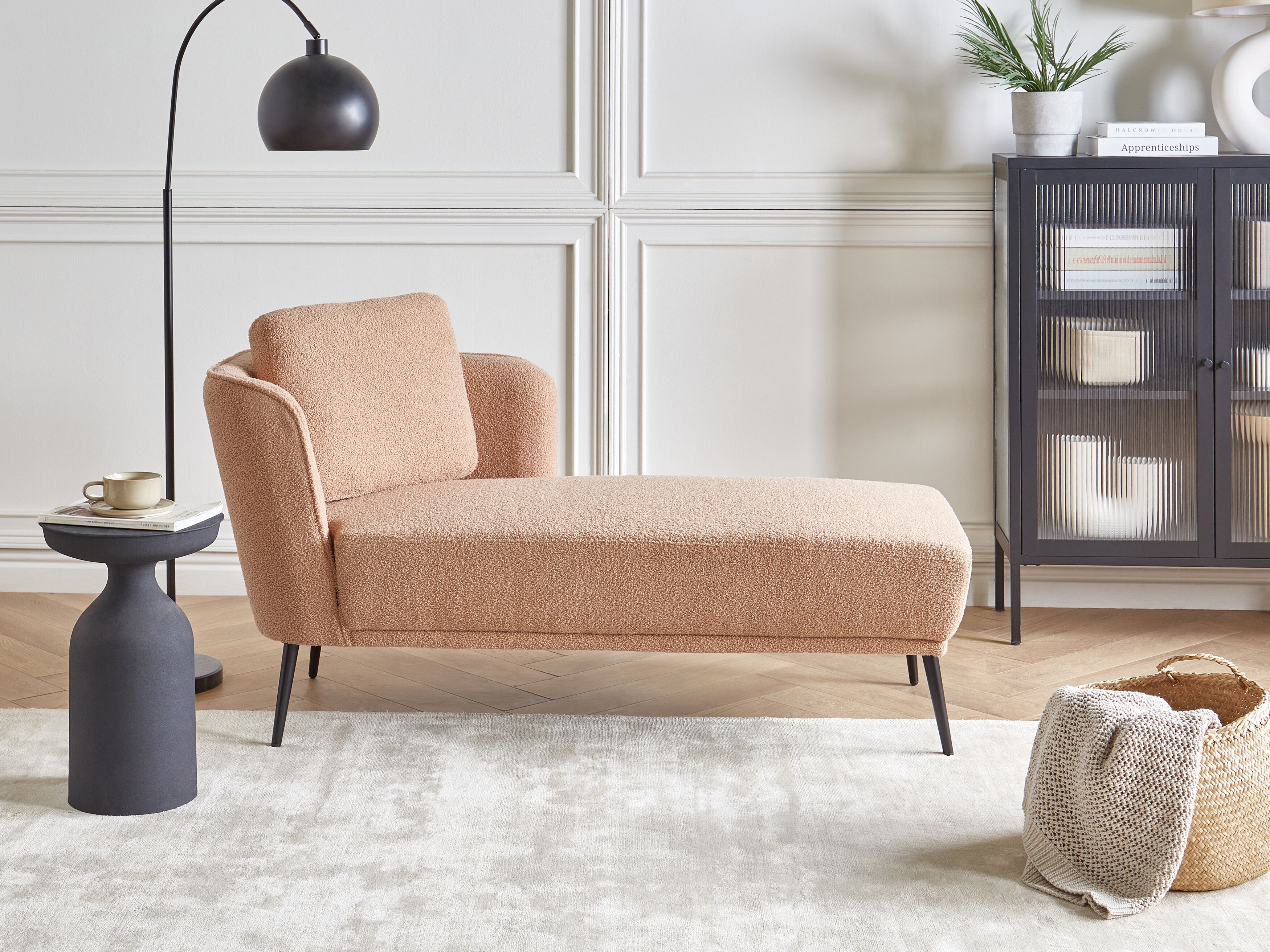 Left Hand Chaise Lounge ARTHEZE Boucle Beige | Beliani.co.uk