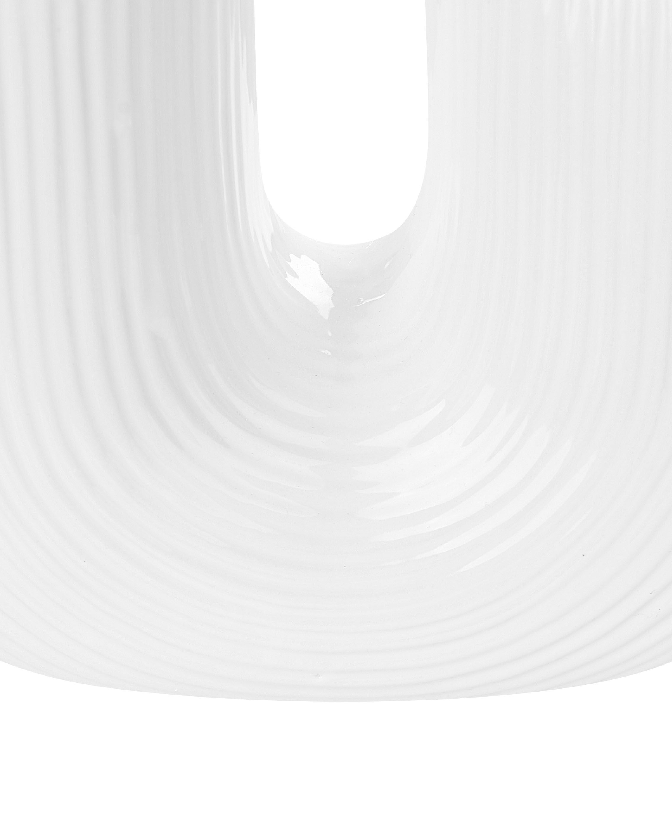 Dekovase Steinzeug weiss 23 cm MITILINI | Beliani.ch