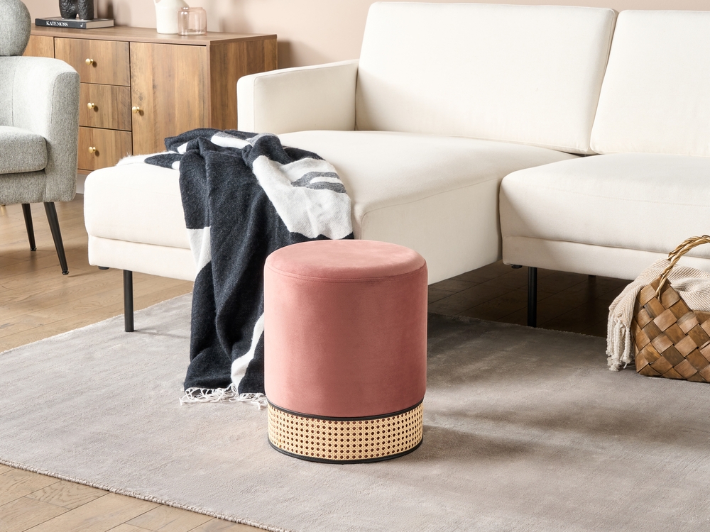 Velvet Pouffe Pink YANKTON Beliani