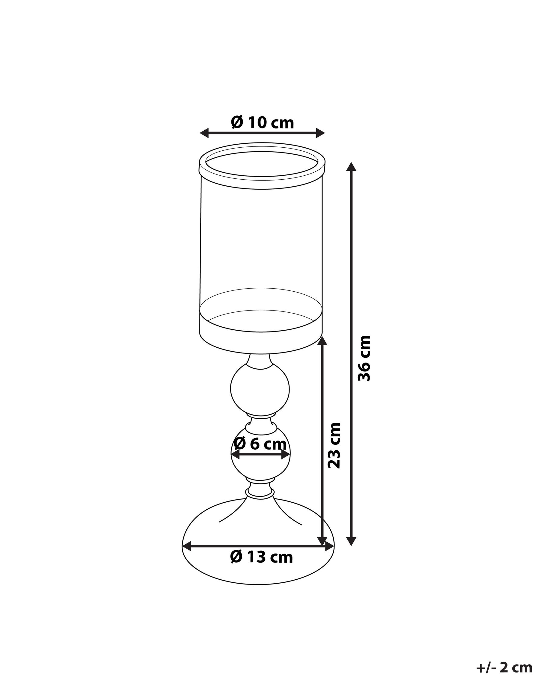 Candle Holder COTUI Glass 36 cm Silver | Beliani.co.uk