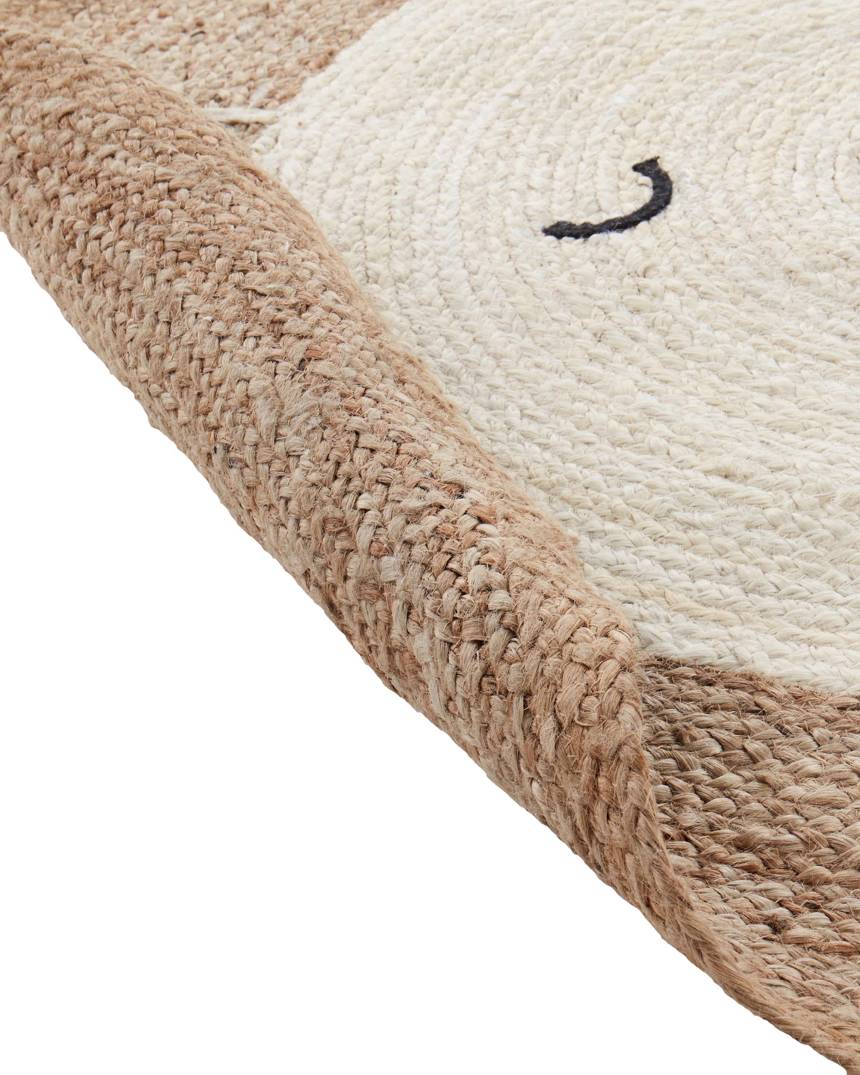 Jute Kids Area Rug Bear ⌀ 120 cm Beige KOVU | Beliani.co.uk