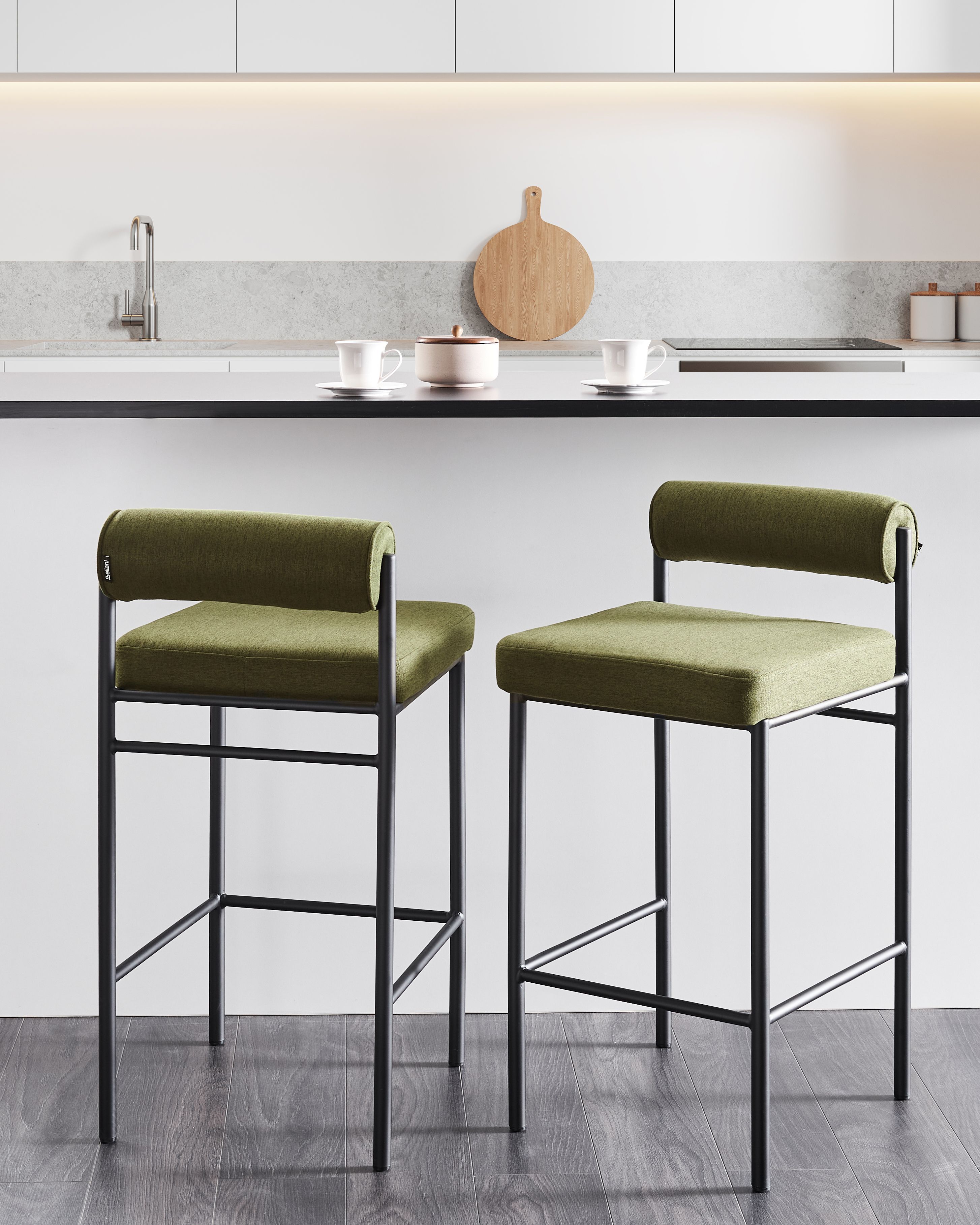 Set of 2 Bar Chairs AMAYA Green | Beliani.co.uk