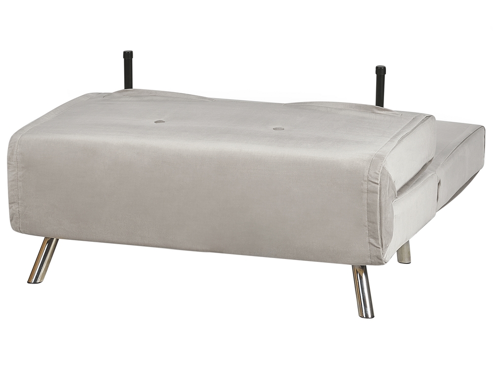 Velvet Single Sofa Bed Light Grey FARRIS Beliani
