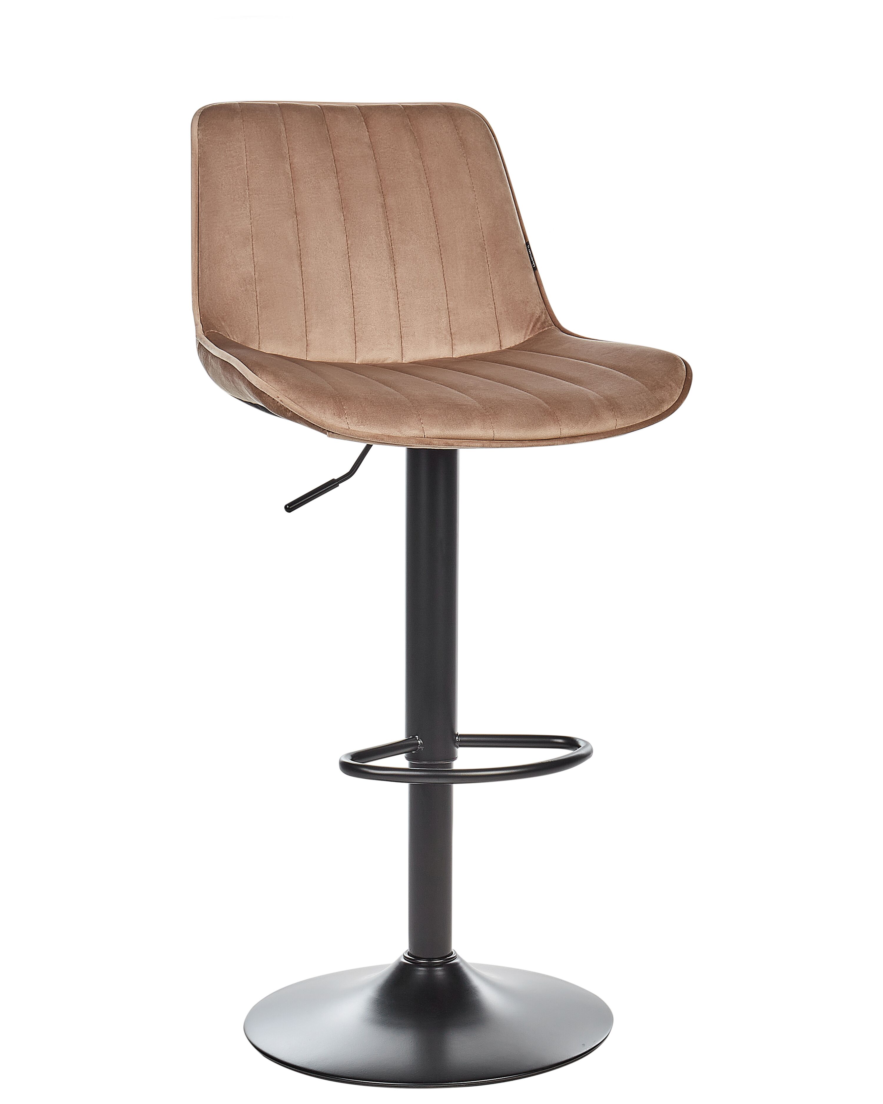 Set med 2 barstolar DUBROVNIK Sammet Vridbar Ljusbrun | Beliani.se