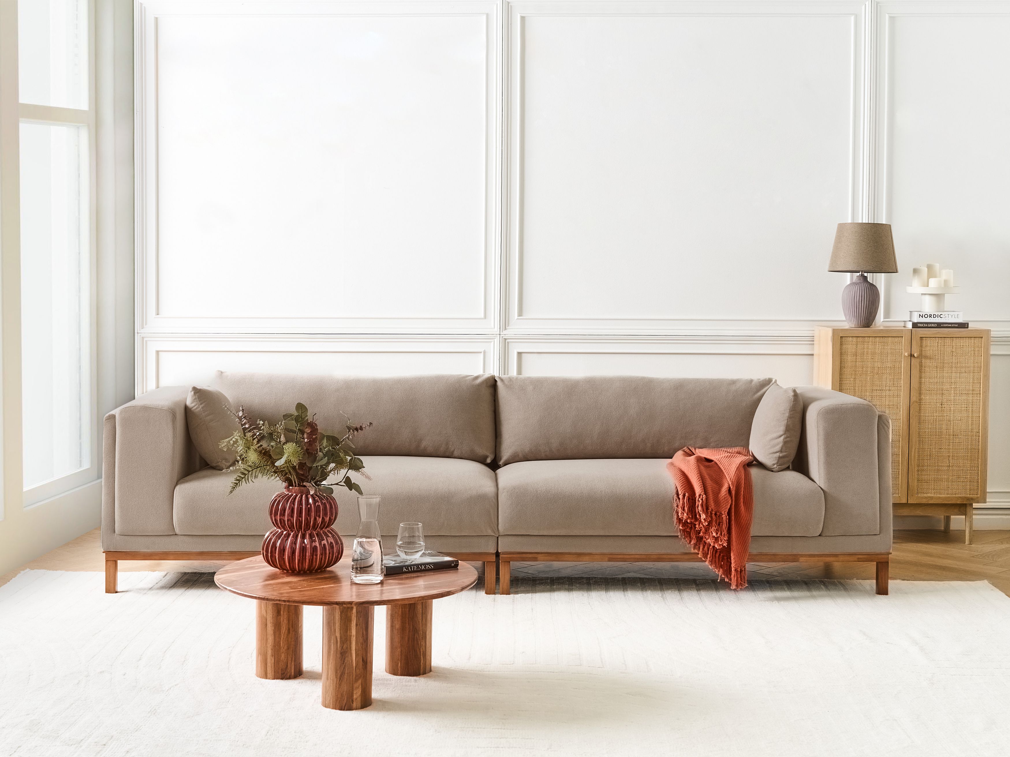 Sofa dla 4 osób VENG Beżowoszary | Beliani.pl