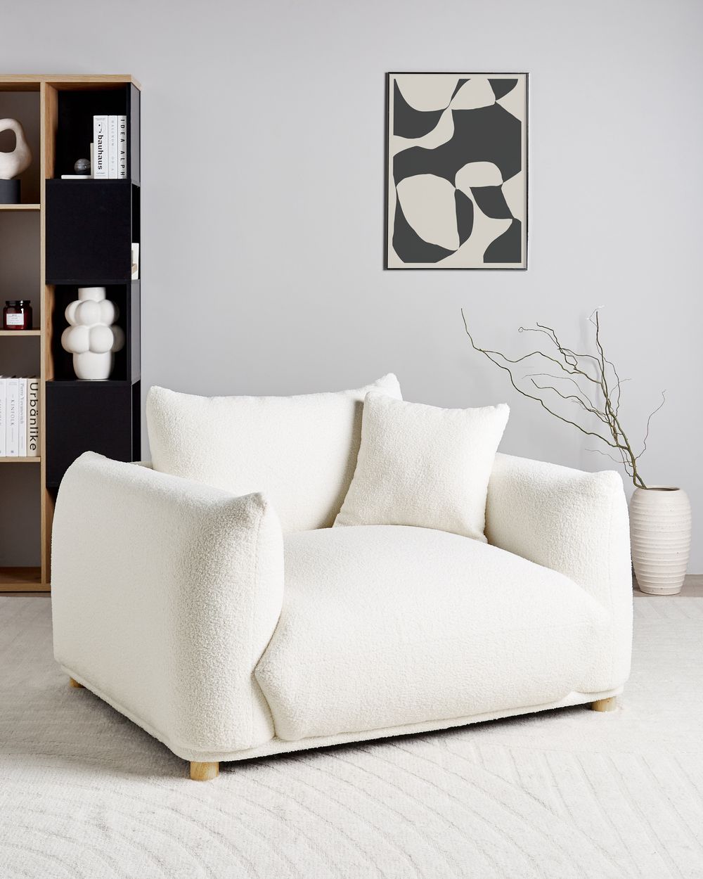 Armchair TROSA Fabric Light Beige | Beliani.co.uk