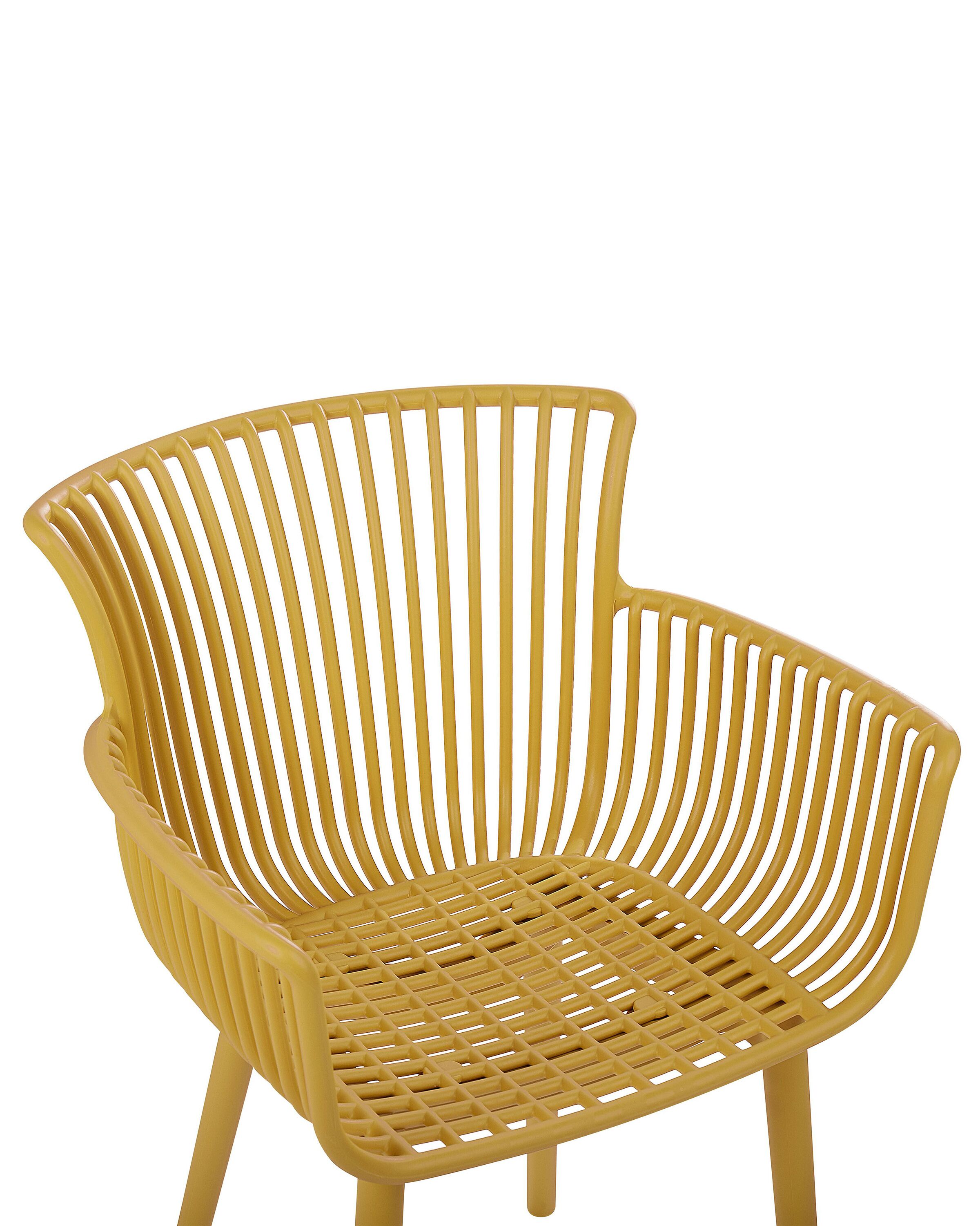 Set of 4 Garden Chairs PESARO Yellow | Beliani.co.uk