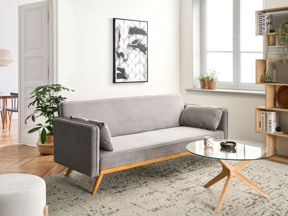 Bäddsoffa 3-sits ROXEN Konstläder Svart | Beliani.se