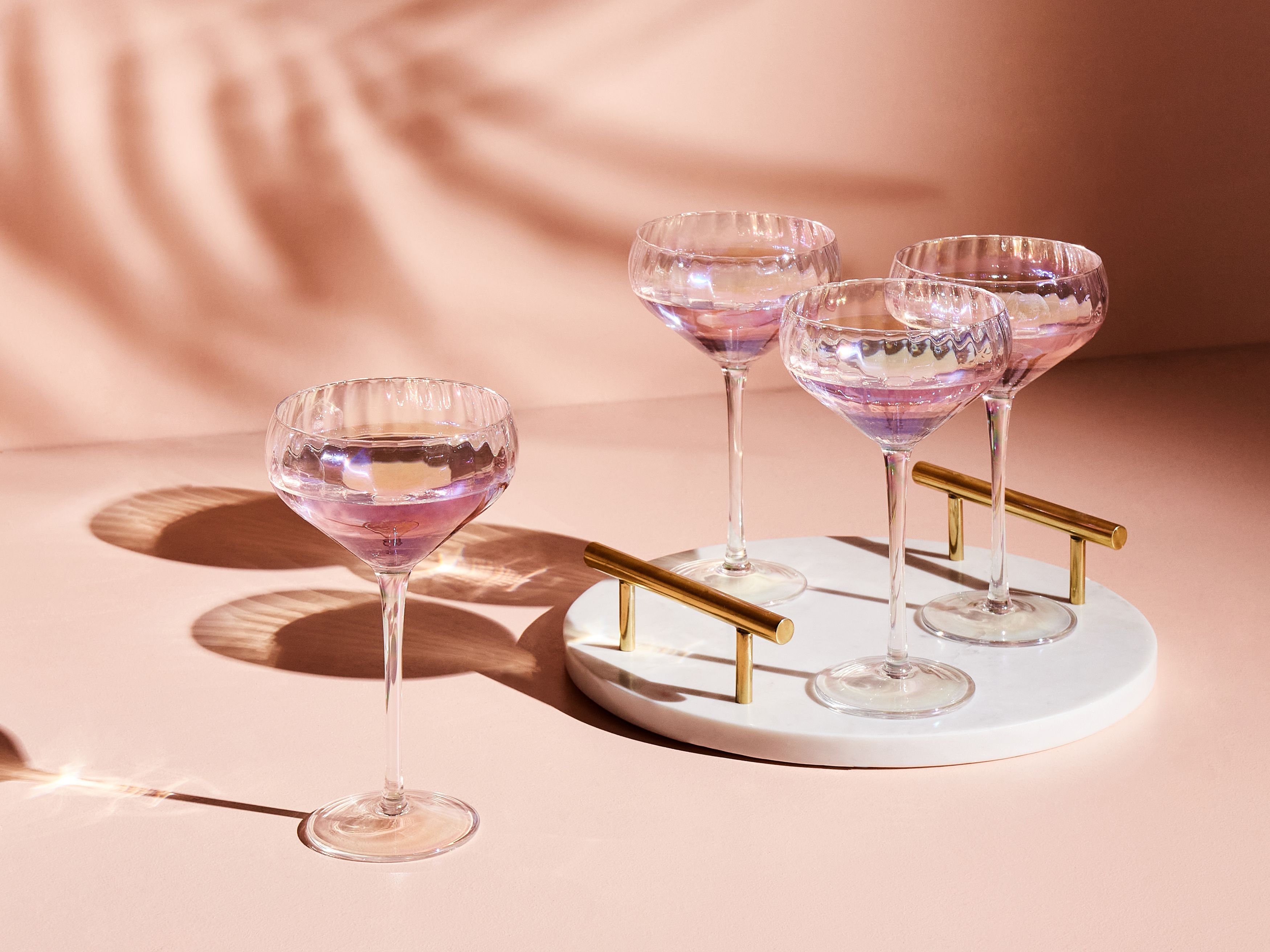 Set of 4 Champagne Saucers MORGANITE Transparent | Beliani.co.uk