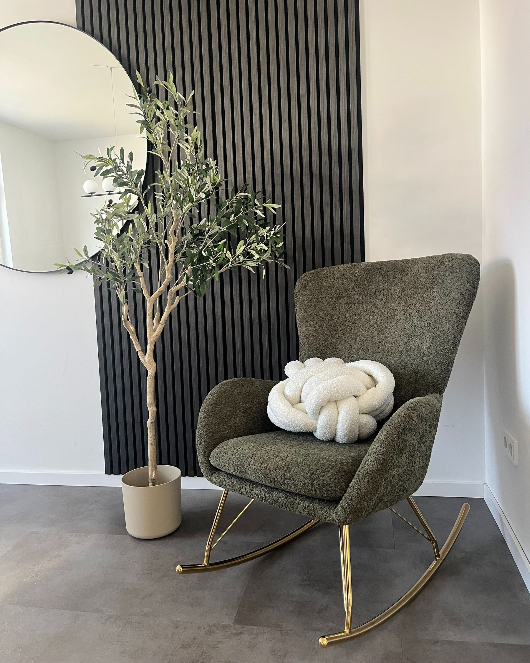 Rocking Chair ANASET Boucle Dark Green | Beliani.co.uk