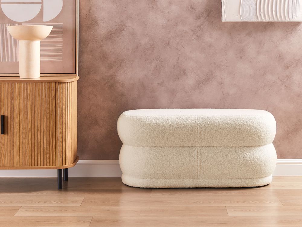 Förvaringspall OKATON Bouclé Grön | Beliani.se