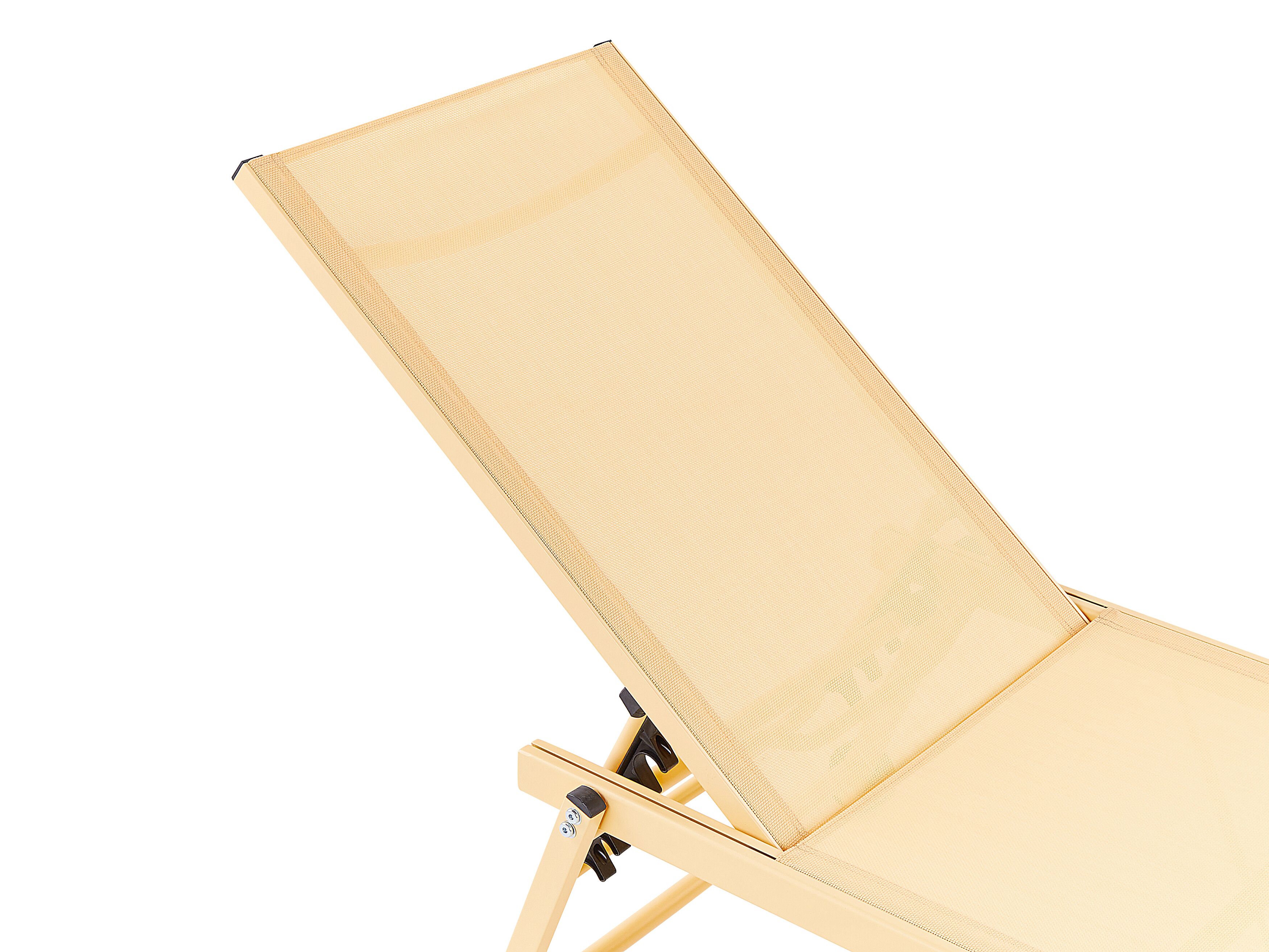 Sun Lounger PORTOFINO Reclining Metal Yellow | Beliani.co.uk