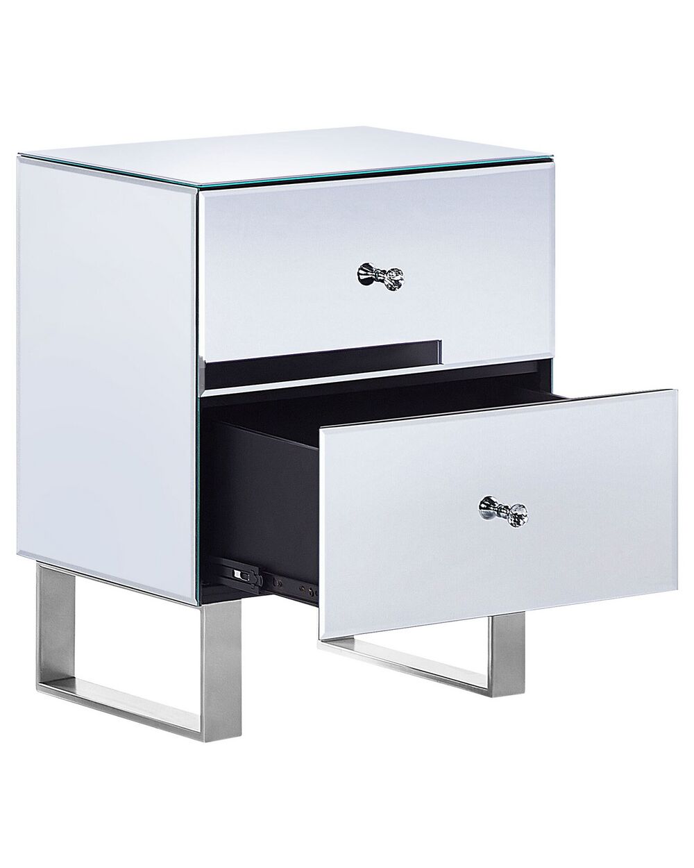 2 mirrored bedside table store