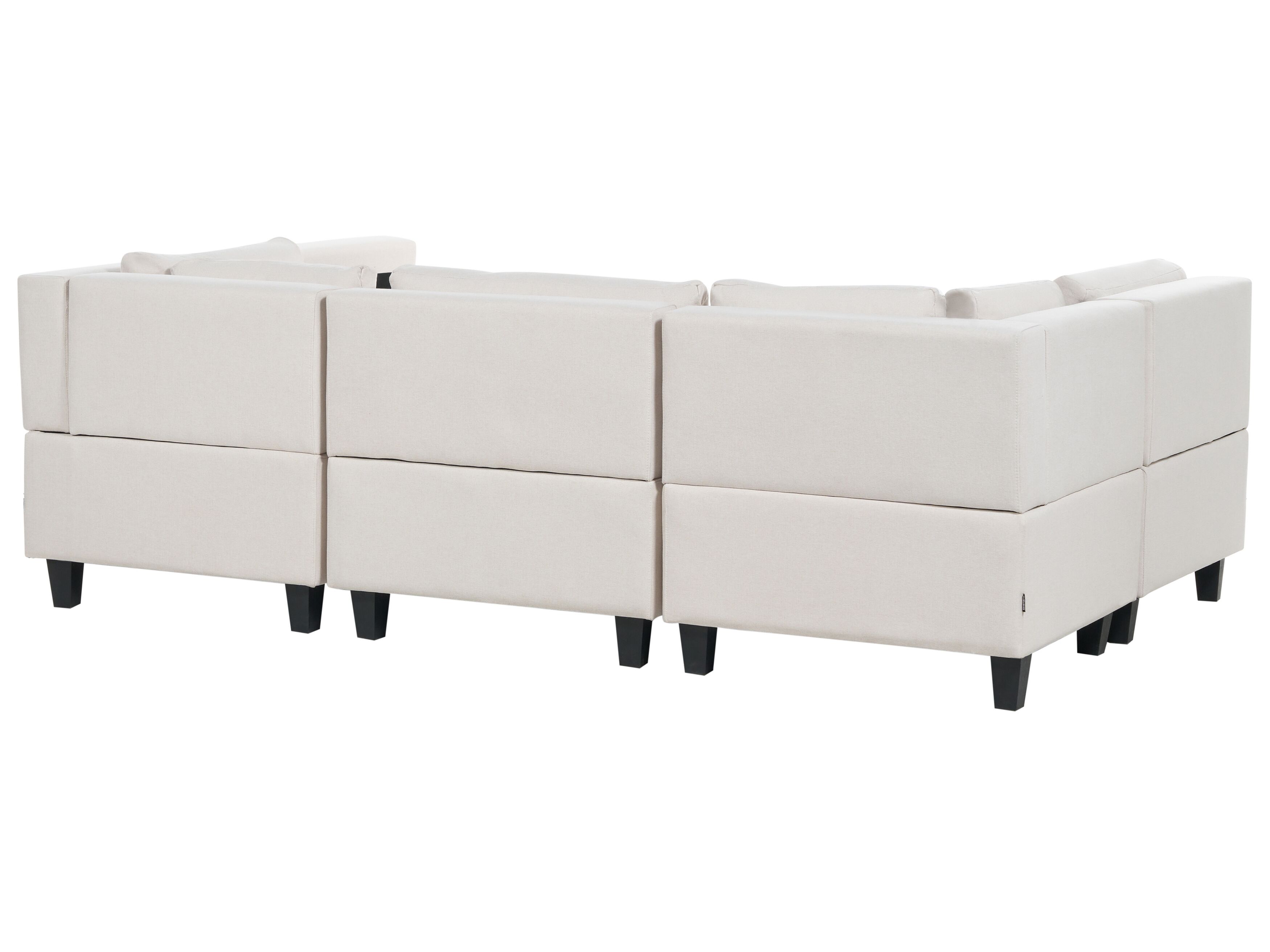Canapé modulable en forme de U 5 places UNSTAD Tissu Beige clair ...