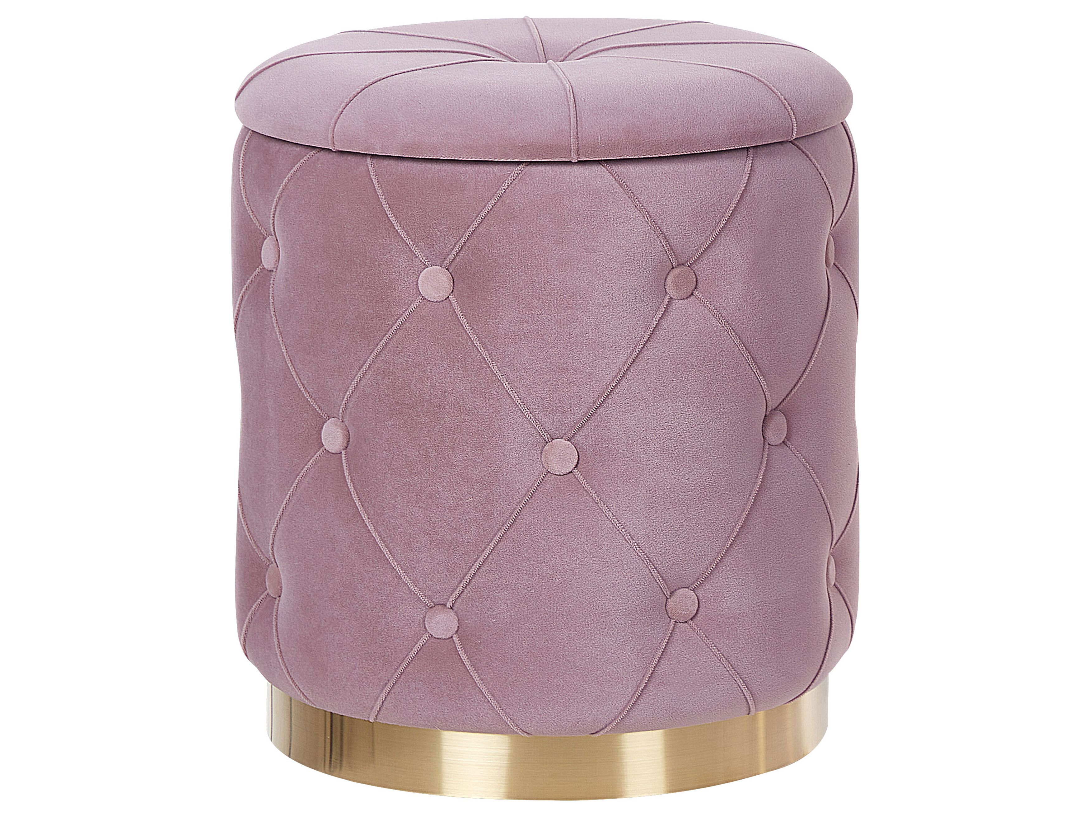 Pouf mit Stauraum Samtstoff rosa 2er Set PUEBLO | Beliani.at
