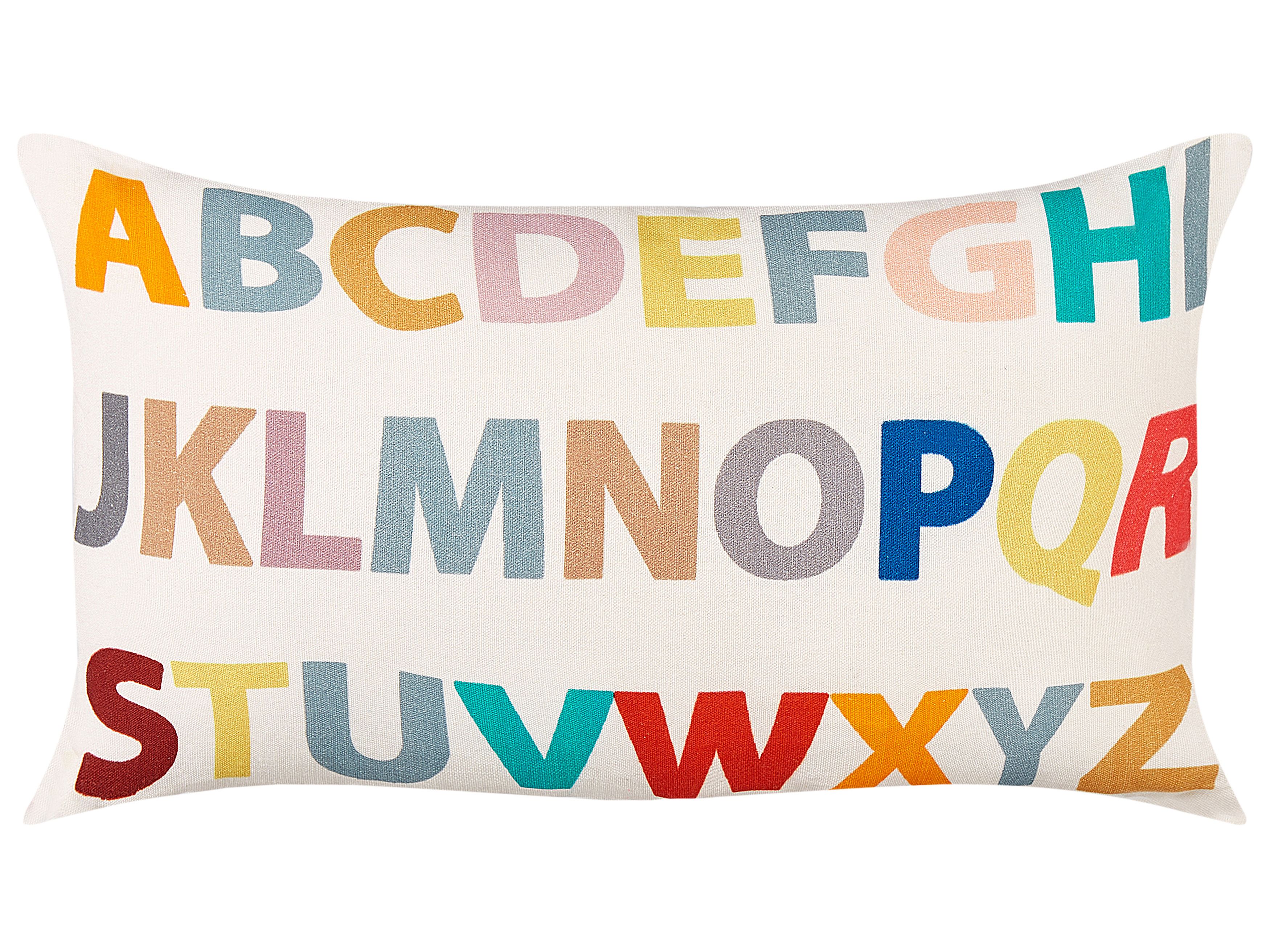 Set of 2 Cotton Kids Cushions Alphabet Motif 30 x 50 cm Multicolour ...