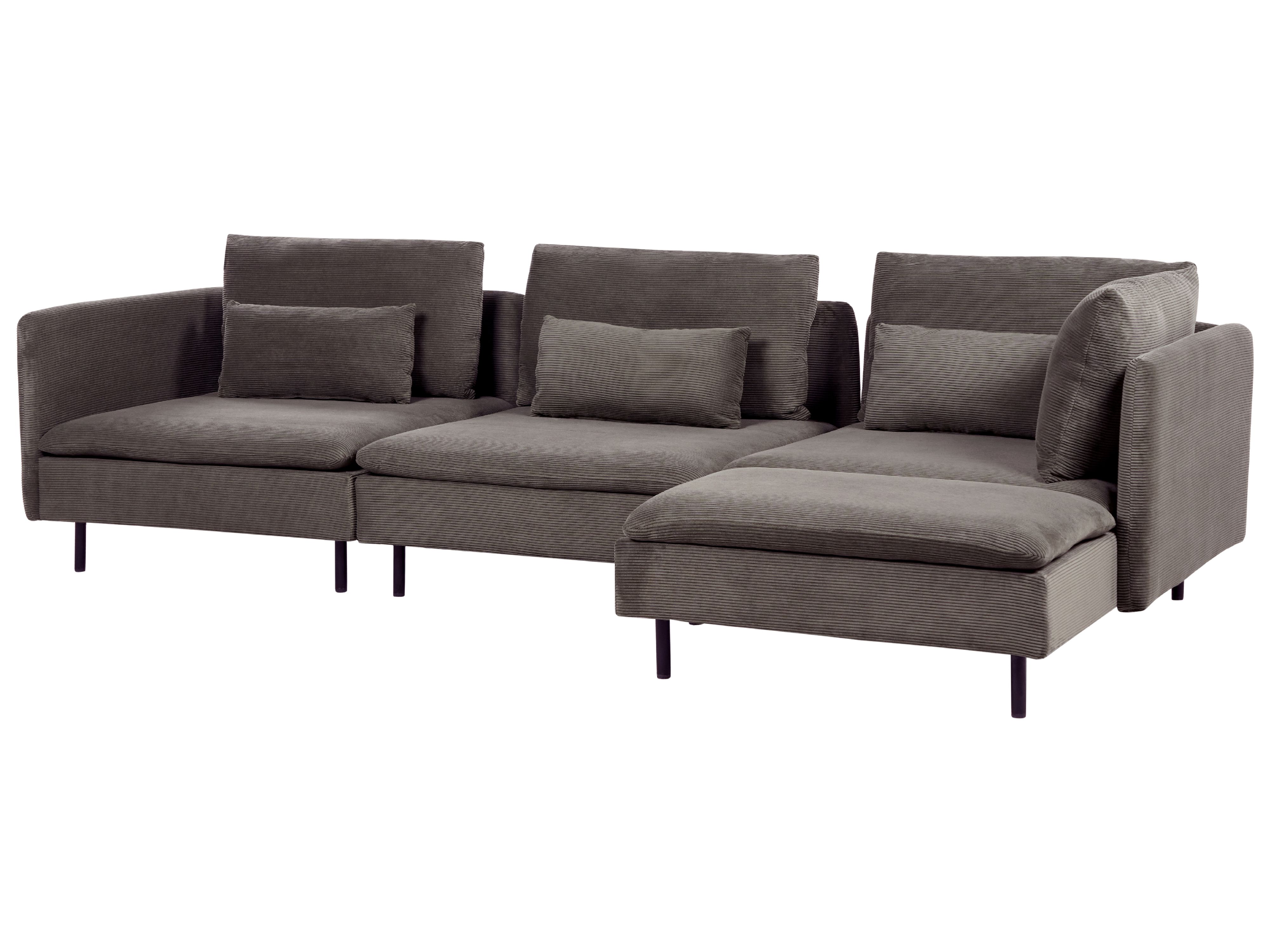 Venstrehånds modulær hjørnesofa jumbo cord Brun EGERIS | Beliani.no