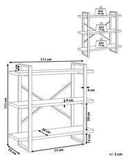Hyllsystem med 3 hyllplan TIMBER 111 cm Ljusbrun | Beliani.se